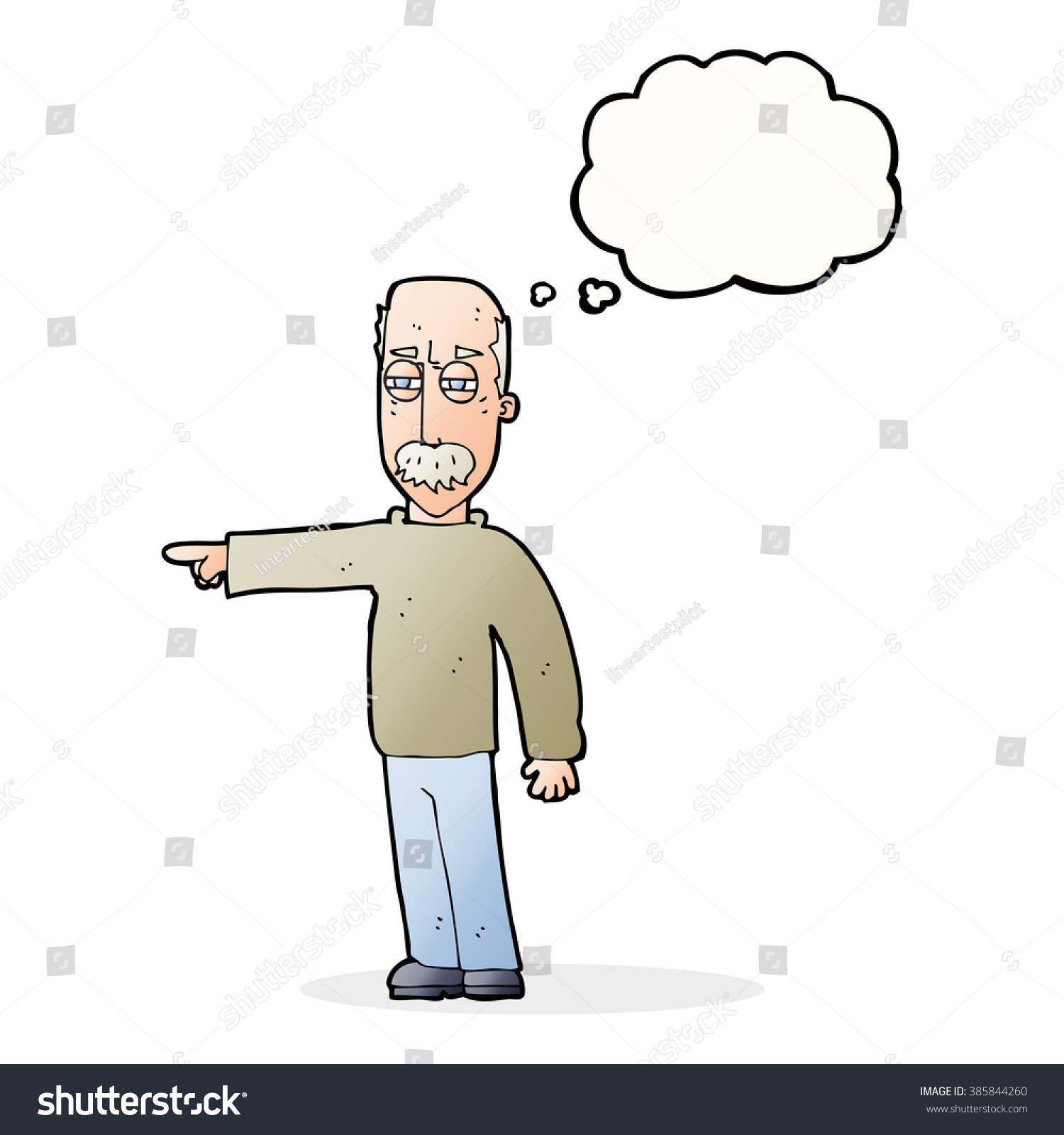 Cartoon Old Man Gesturing Get Out Stock Vector (Royalty Free) 385844260