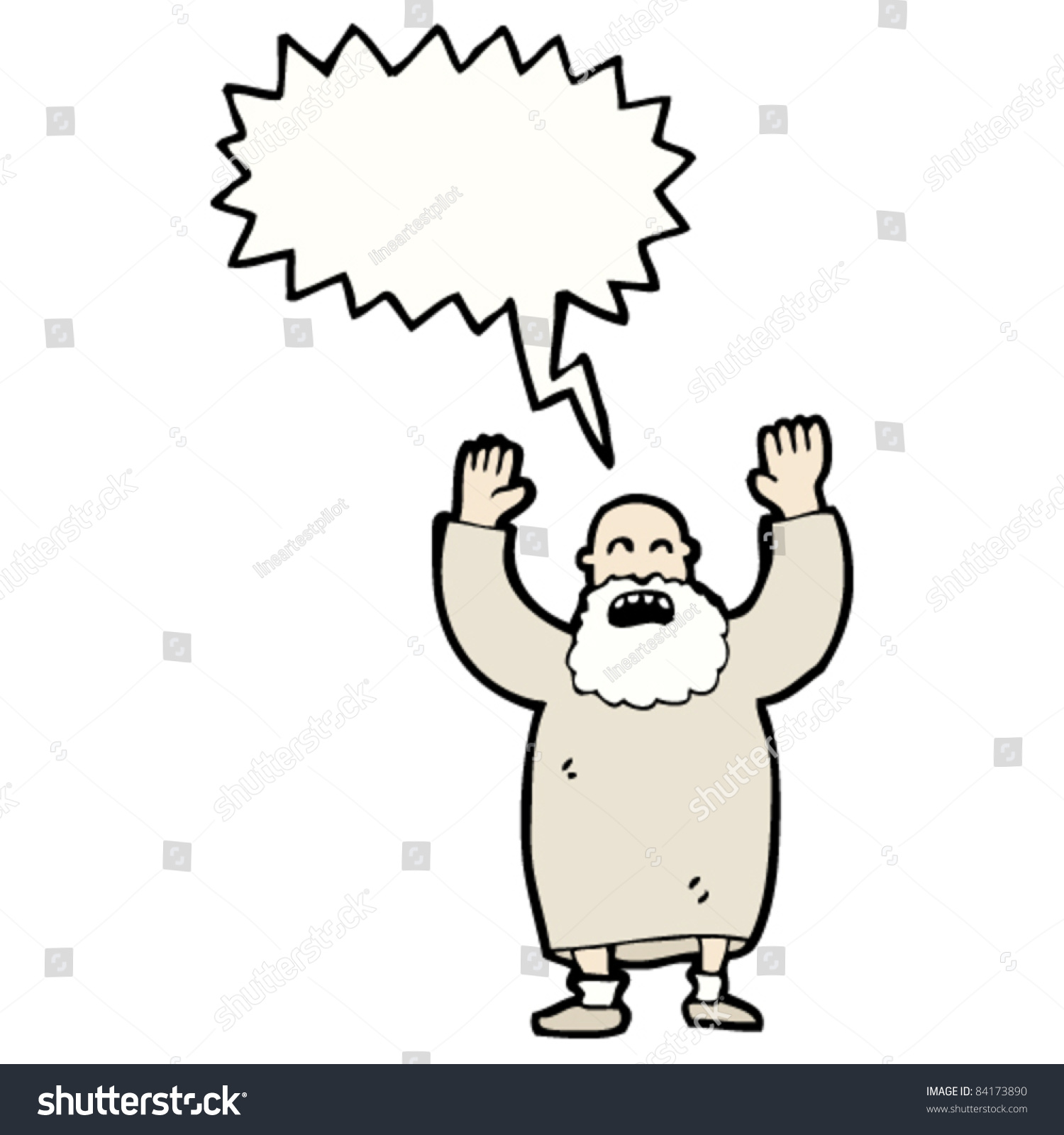 Cartoon Old Man Preaching Stock Vector (Royalty Free) 84173890