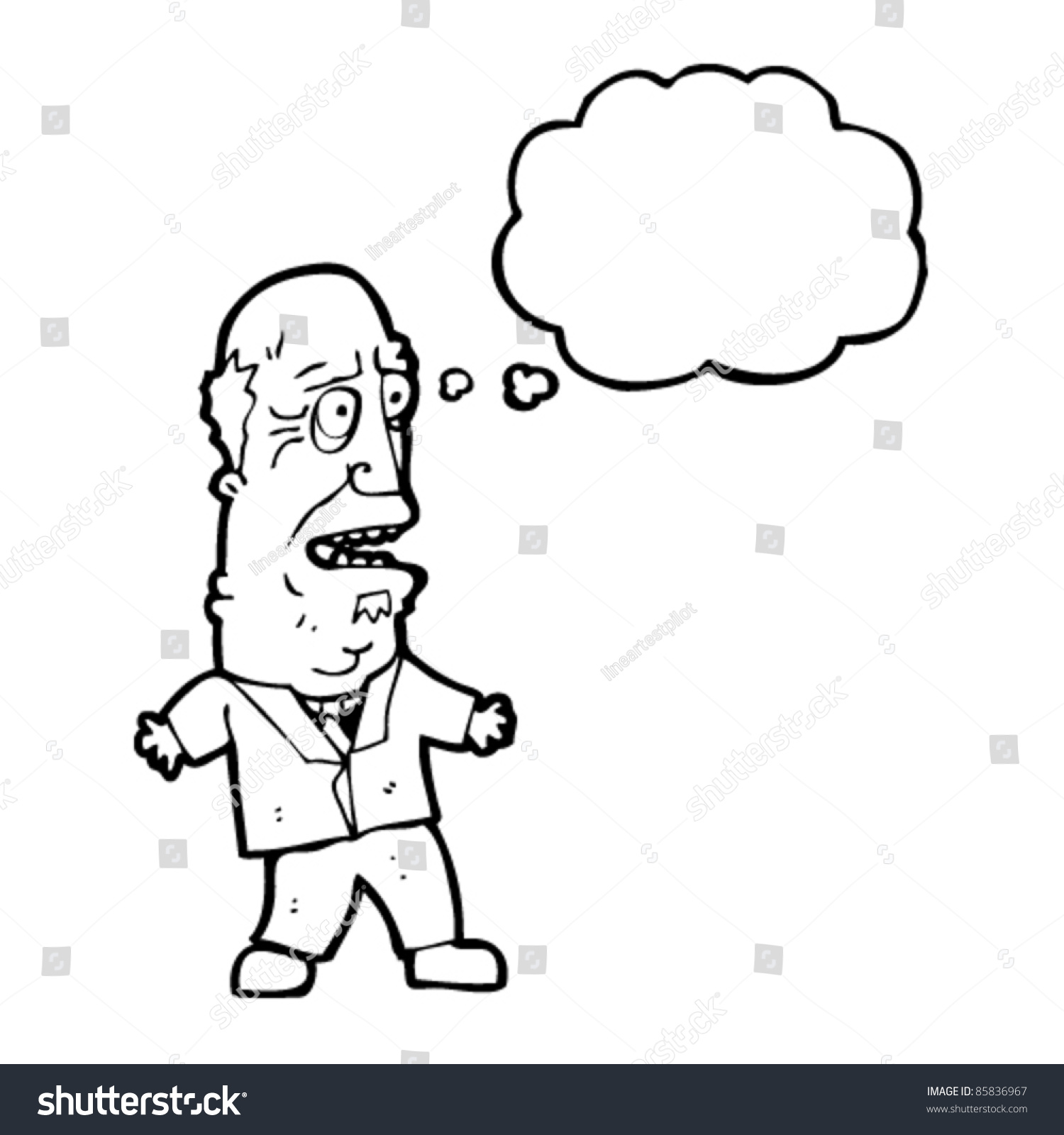 Cartoon Old Man Thinking: เวกเตอร์สต็อก (ปลอดค่าลิขสิทธิ์) 85836967 ...