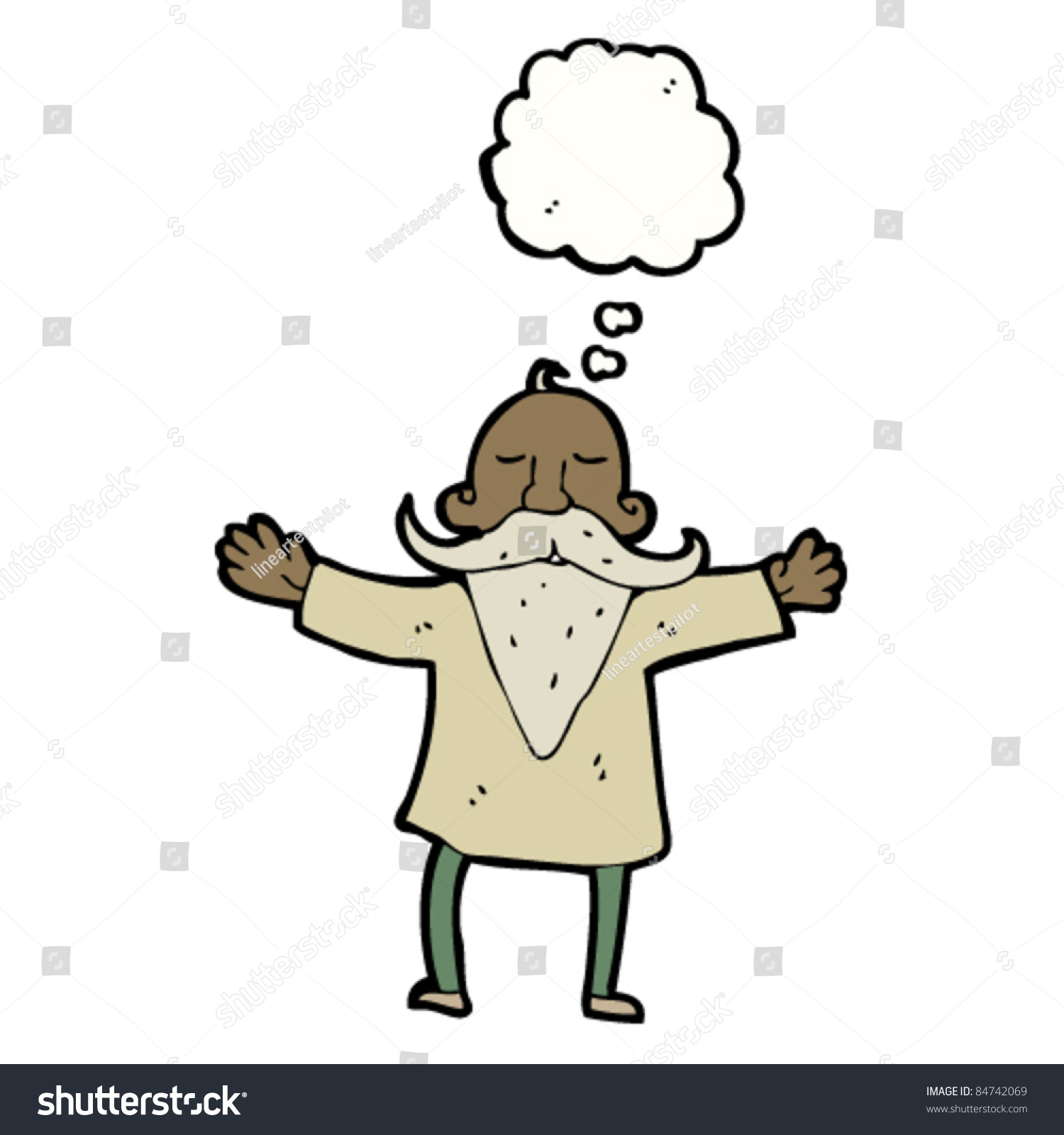 Cartoon Old Man Beard Stock Vector (Royalty Free) 84742069