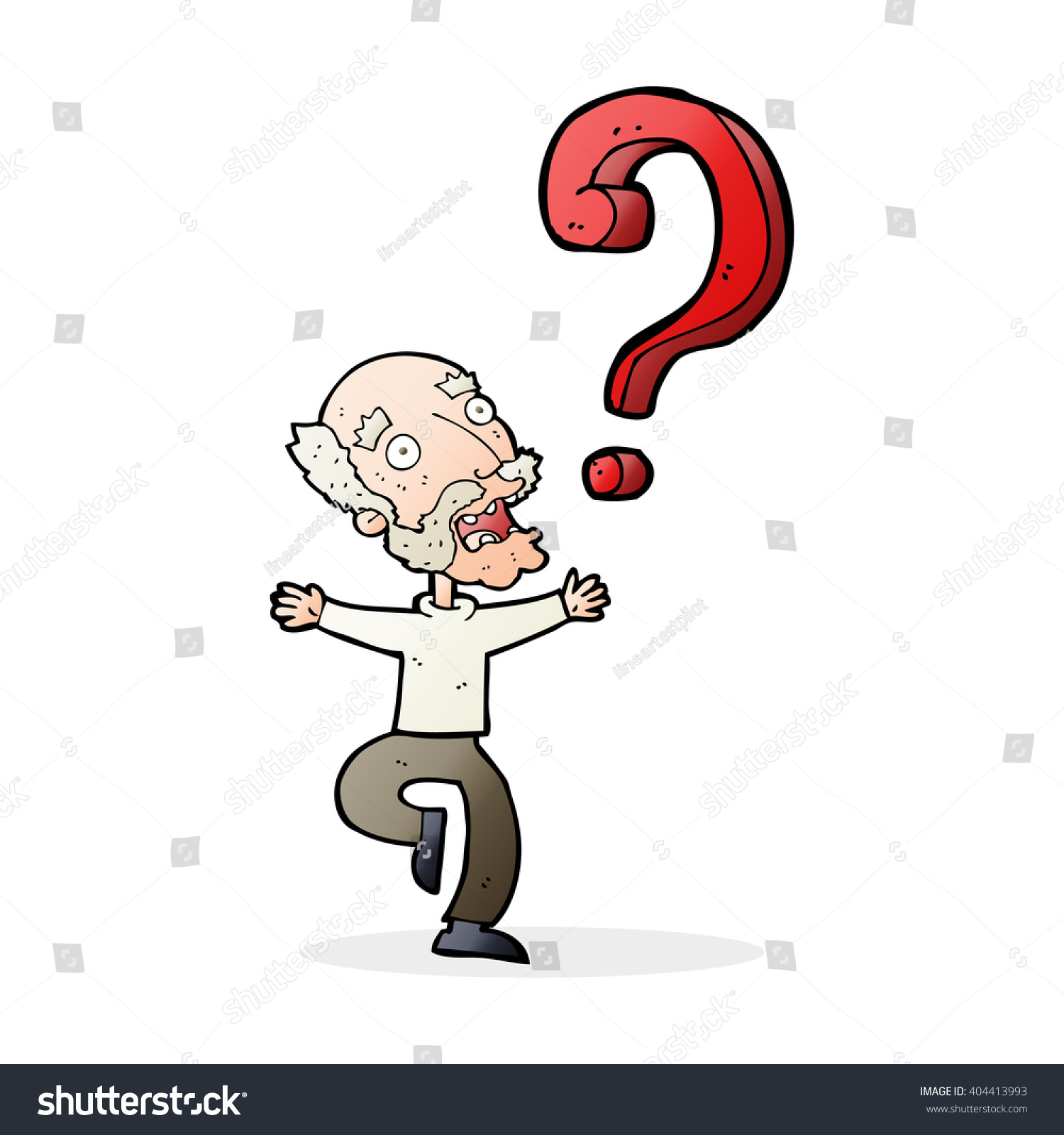 Cartoon Old Man Question Stock Vector (Royalty Free) 404413993 ...