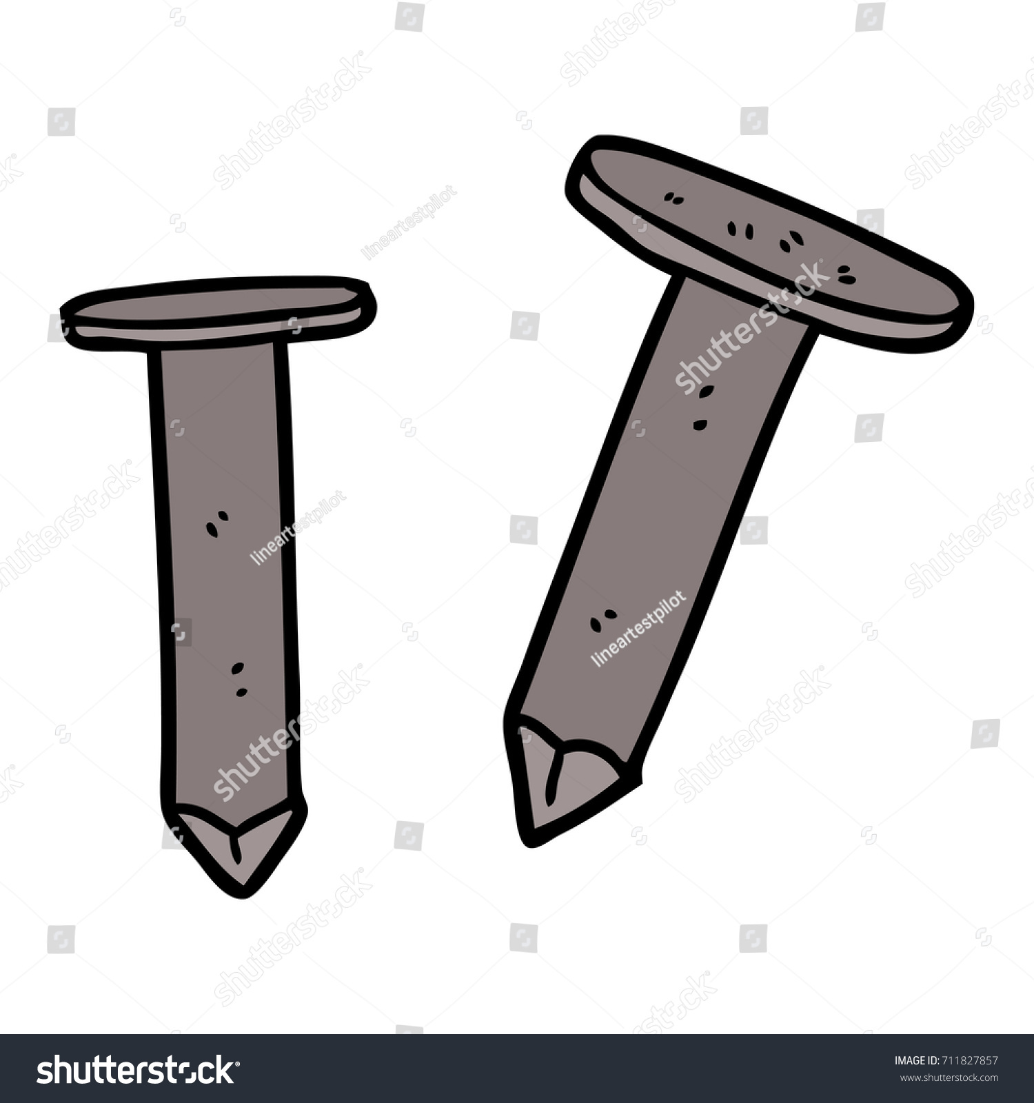 Cartoon Old Nails Stock Vector (Royalty Free) 711827857