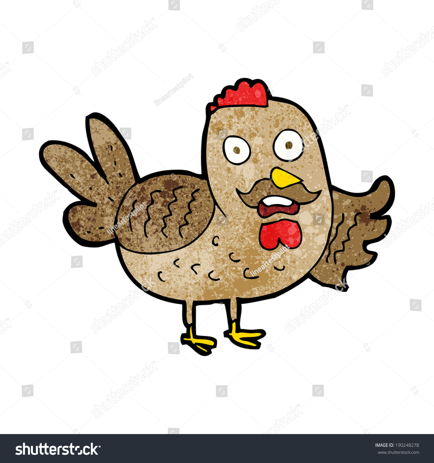 Cartoon Old Rooster Stock Vector (Royalty Free) 190248278 | Shutterstock