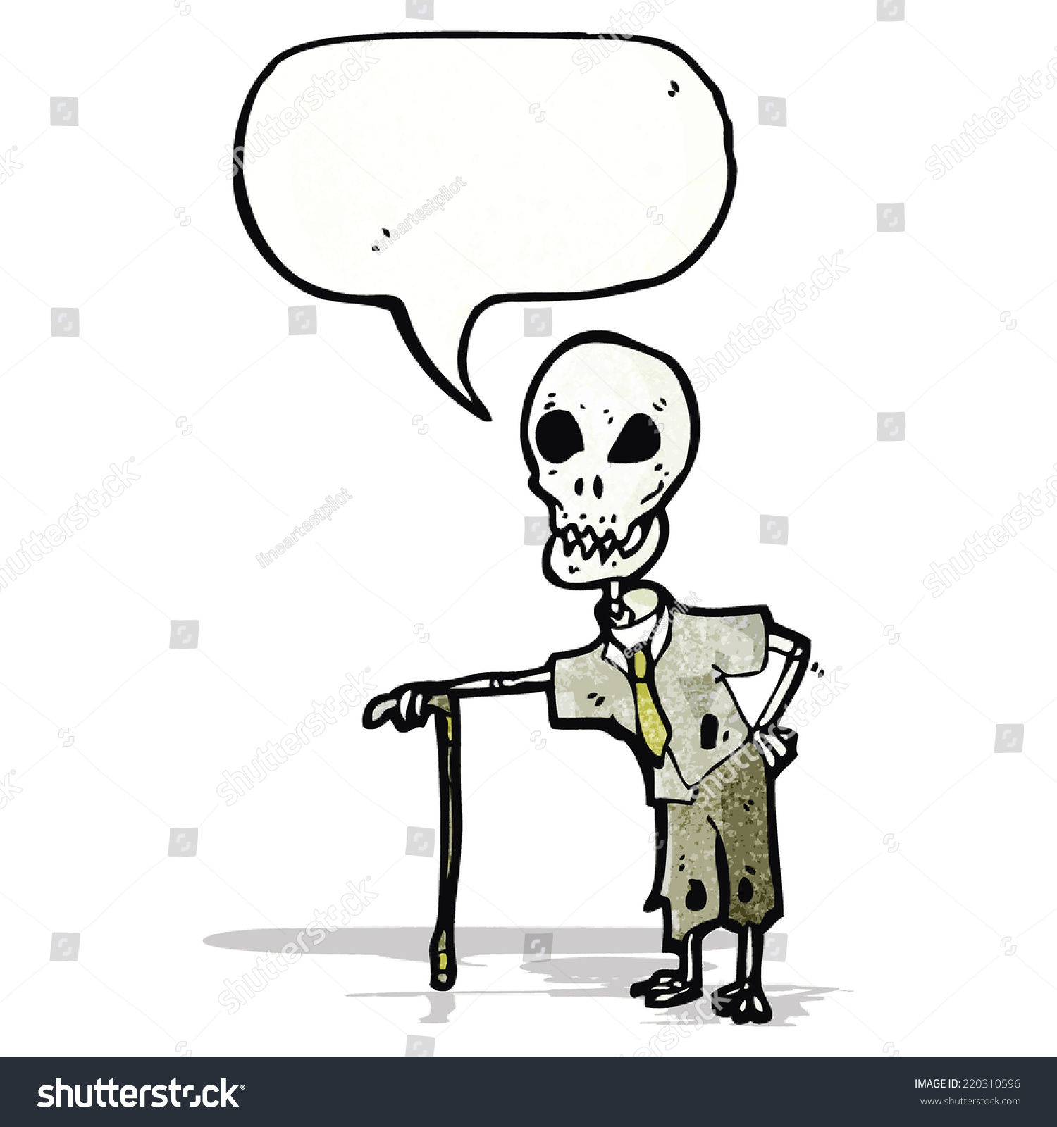 Cartoon Old Skeleton Talking Stock Vector (Royalty Free) 220310596 ...