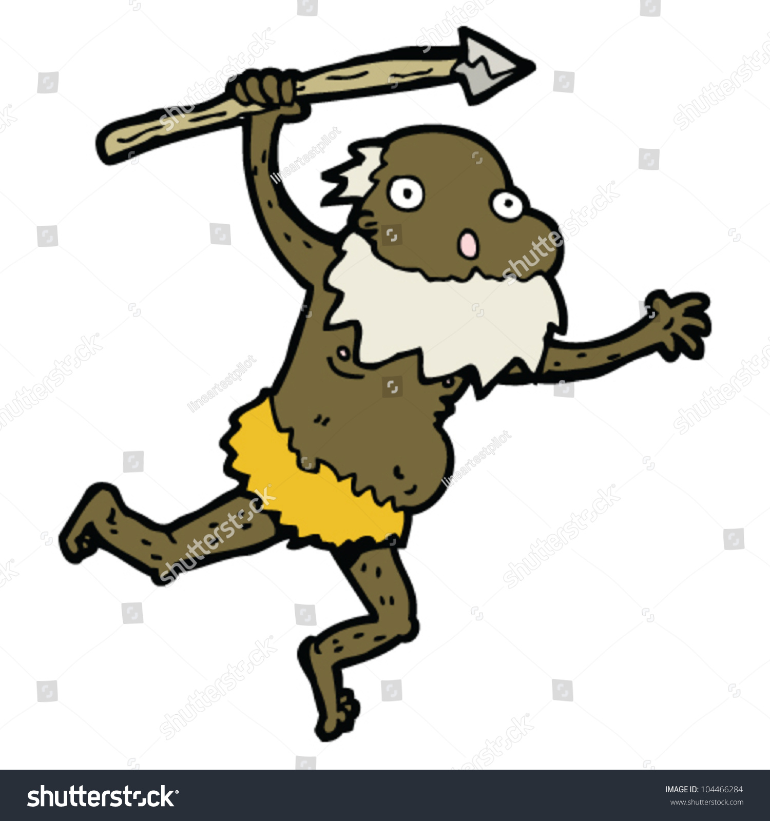 Cartoon Old Tribe Man Stock Vector (Royalty Free) 104466284
