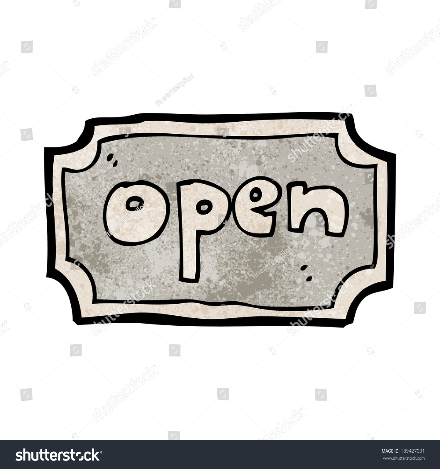 Cartoon Open Sign Stock Vector (Royalty Free) 189427031