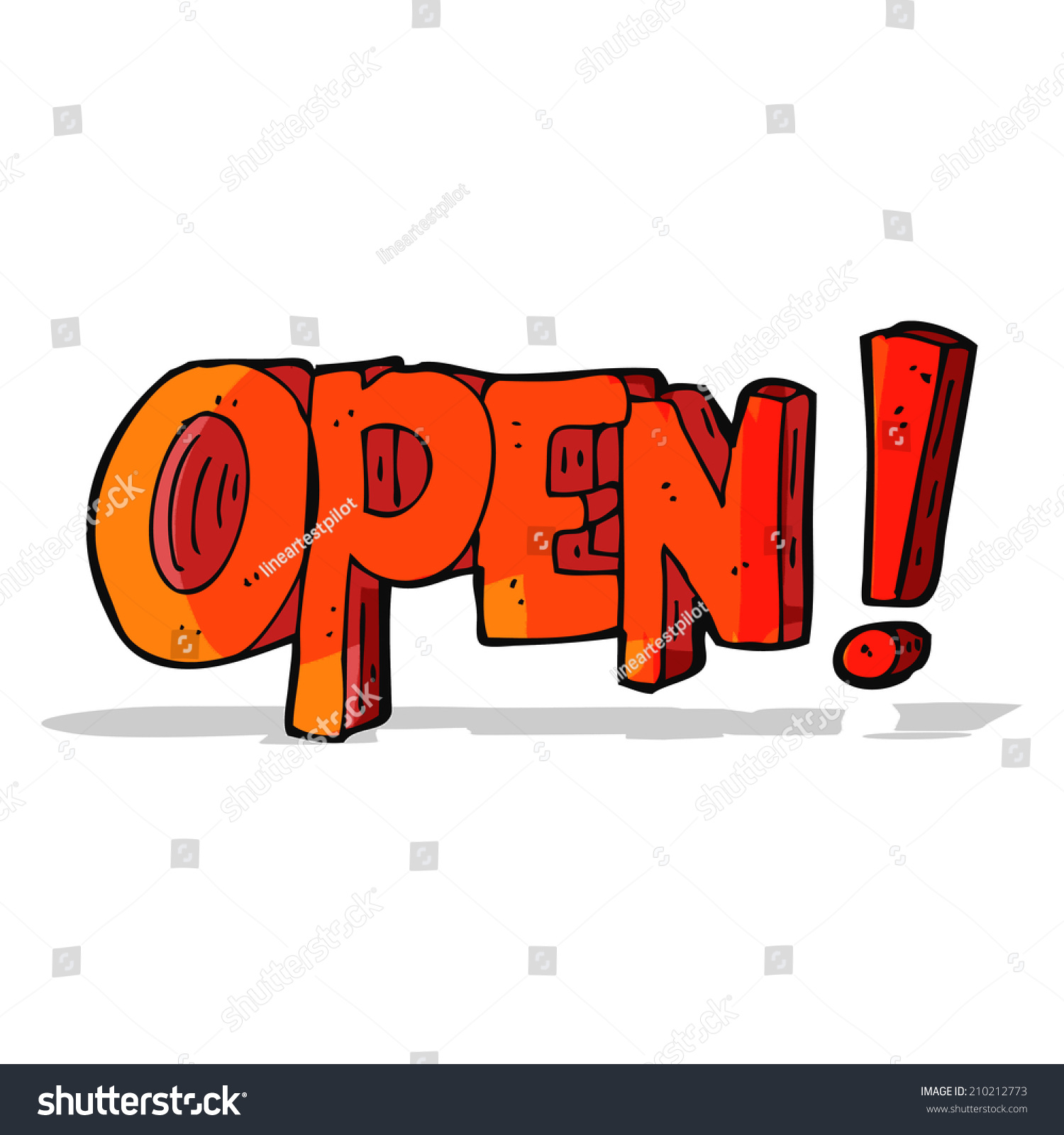 Cartoon Open Symbol Stock Vector (Royalty Free) 210212773 | Shutterstock
