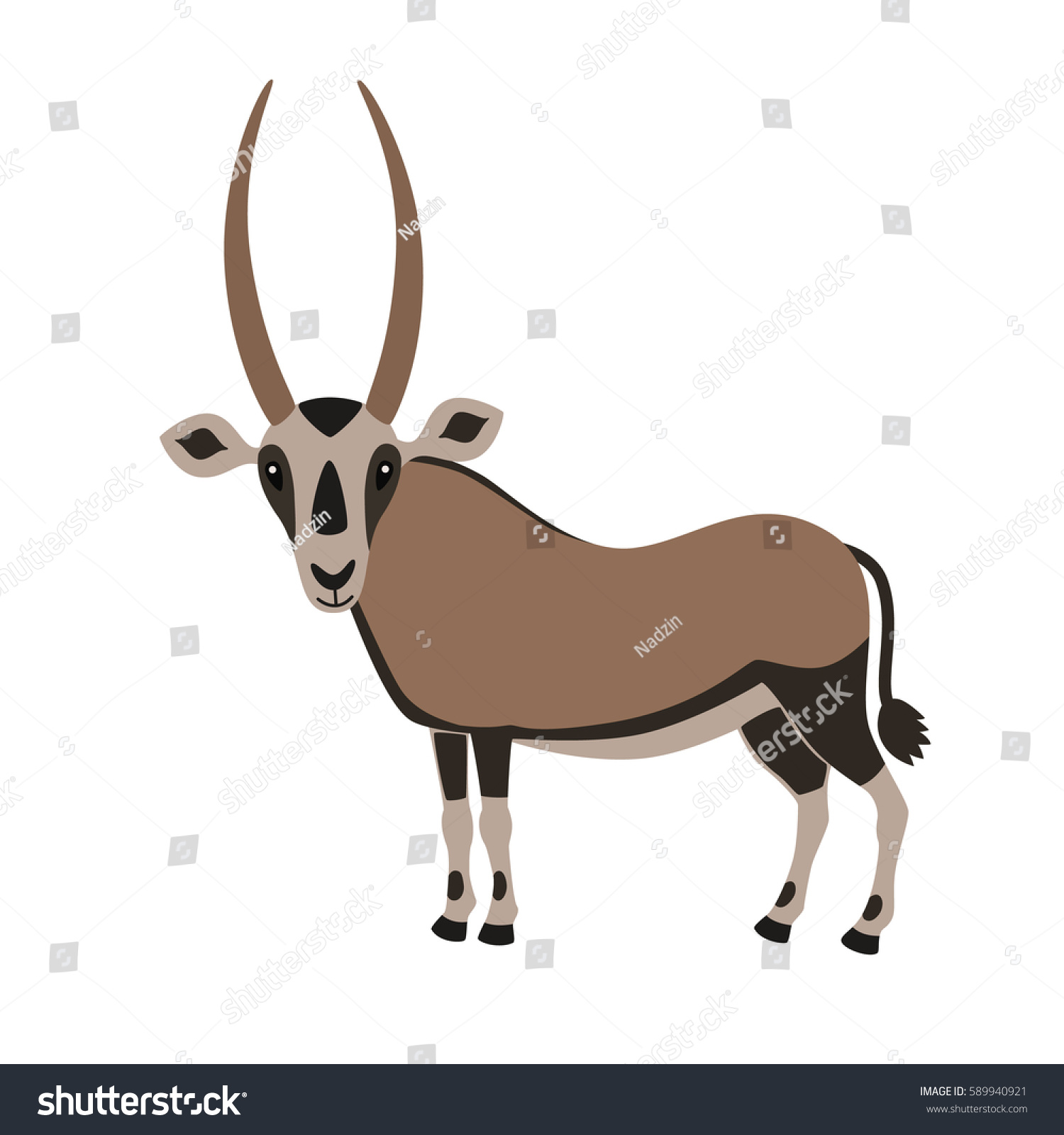 Cartoon Oryx Antelope Stock Vector (Royalty Free) 589940921 | Shutterstock