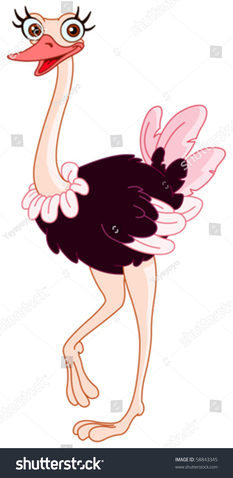 Cartoon Ostrich Stock Vector (Royalty Free) 58843345 | Shutterstock