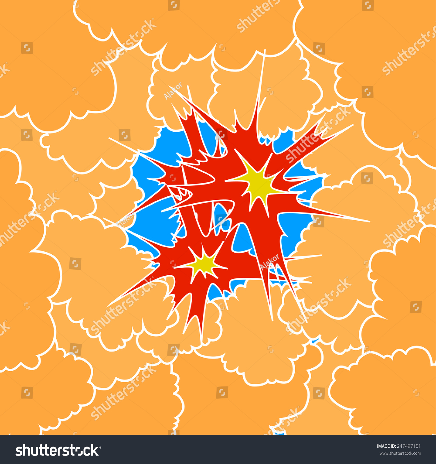 Cartoon Outline Explosion Stock Vector (Royalty Free) 247497151 ...