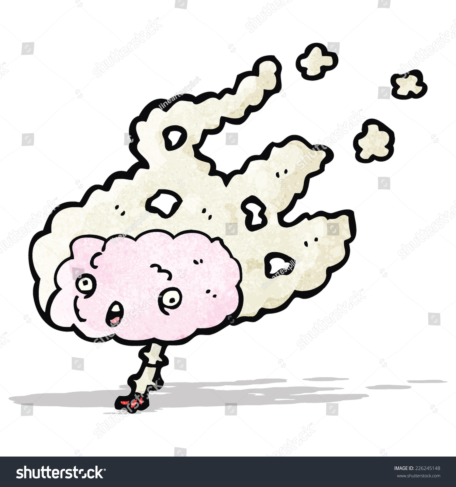 Cartoon Overheated Brain Stock Vector (Royalty Free) 226245148
