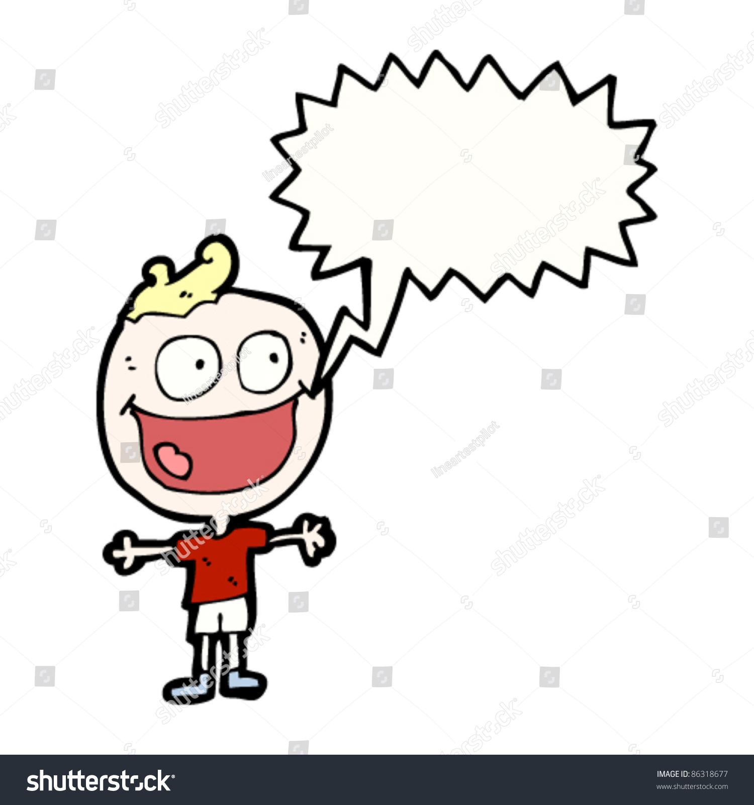 Cartoon Overjoyed Boy Stock Vector (Royalty Free) 86318677 | Shutterstock