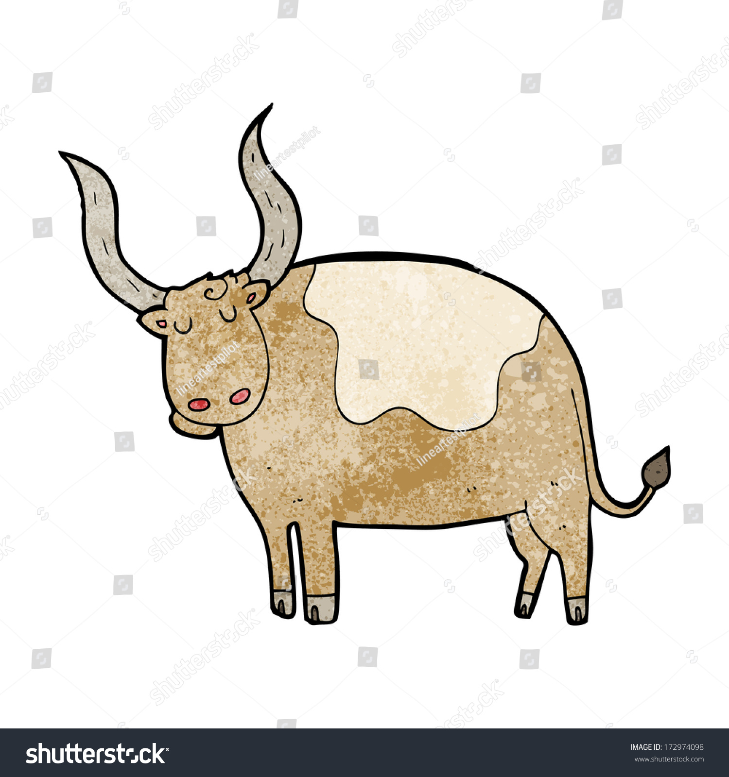Cartoon Ox Stock Vector (Royalty Free) 172974098 | Shutterstock