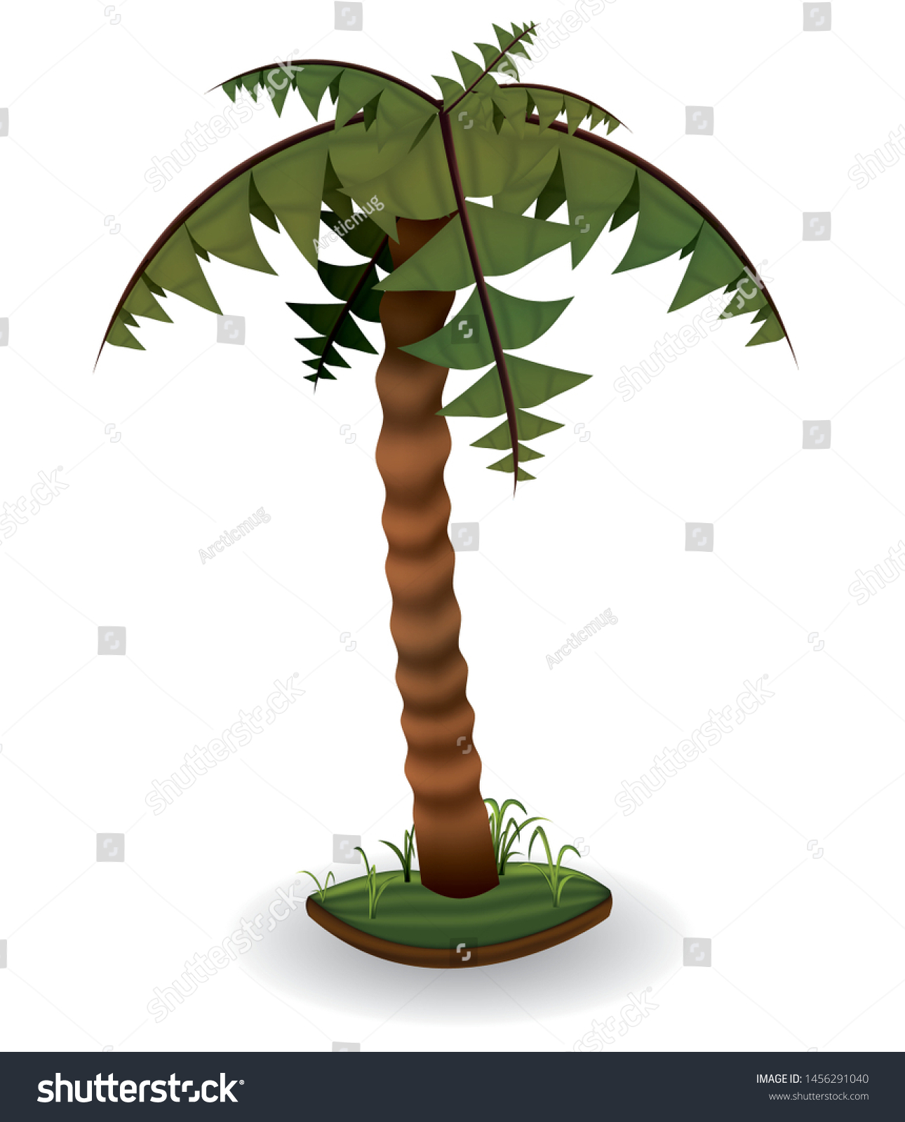 Cartoon Palm Tree Isolated Vector Illustration: เวกเตอร์สต็อก (ปลอดค่า ...