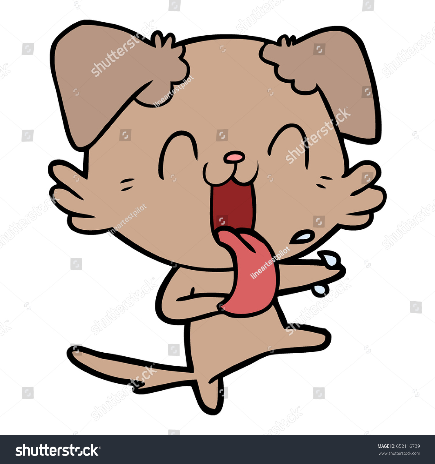 Cartoon Panting Dog Stock Vector (Royalty Free) 652116739