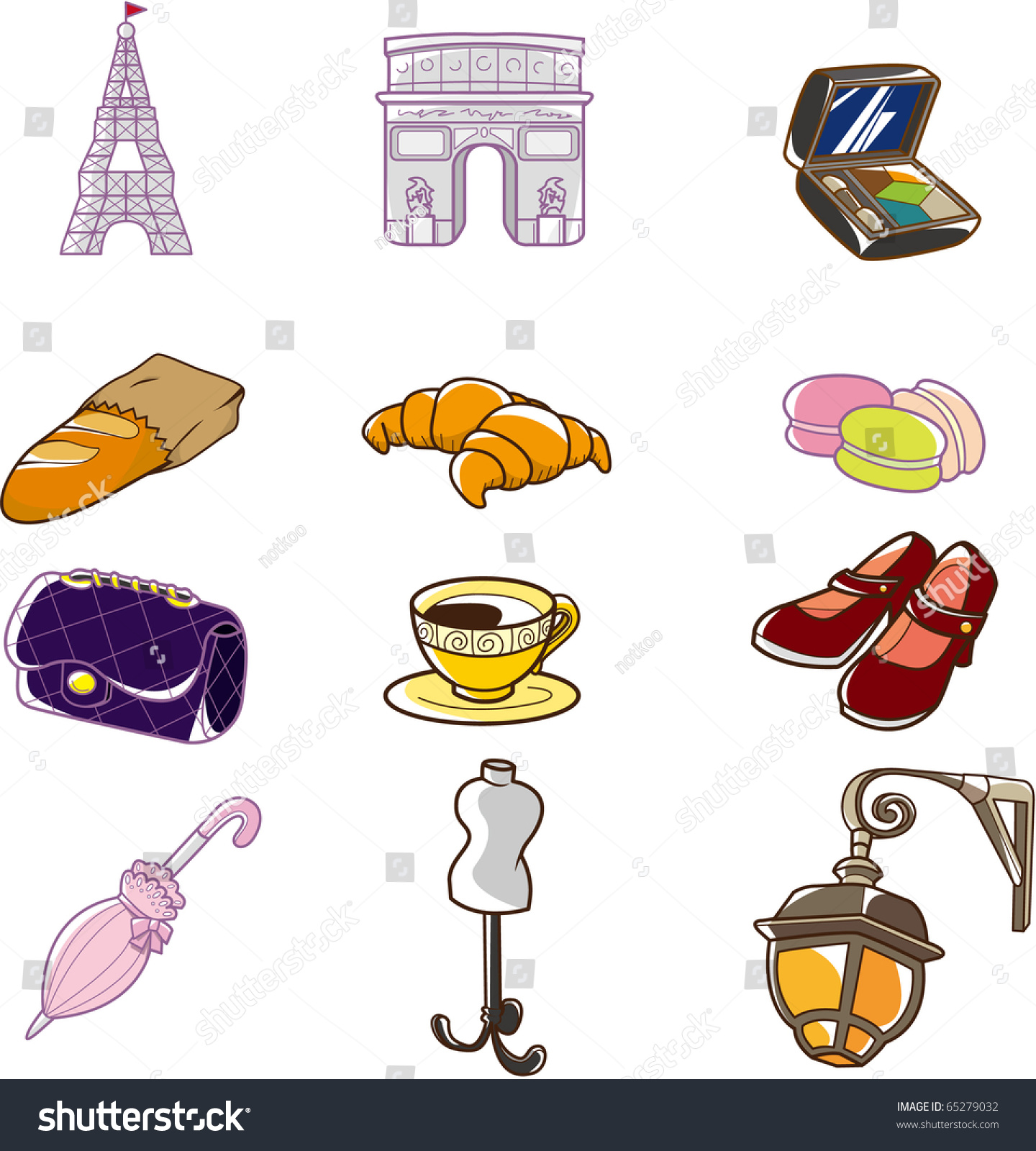 Cartoon Paris Stock Vector (Royalty Free) 65279032 | Shutterstock