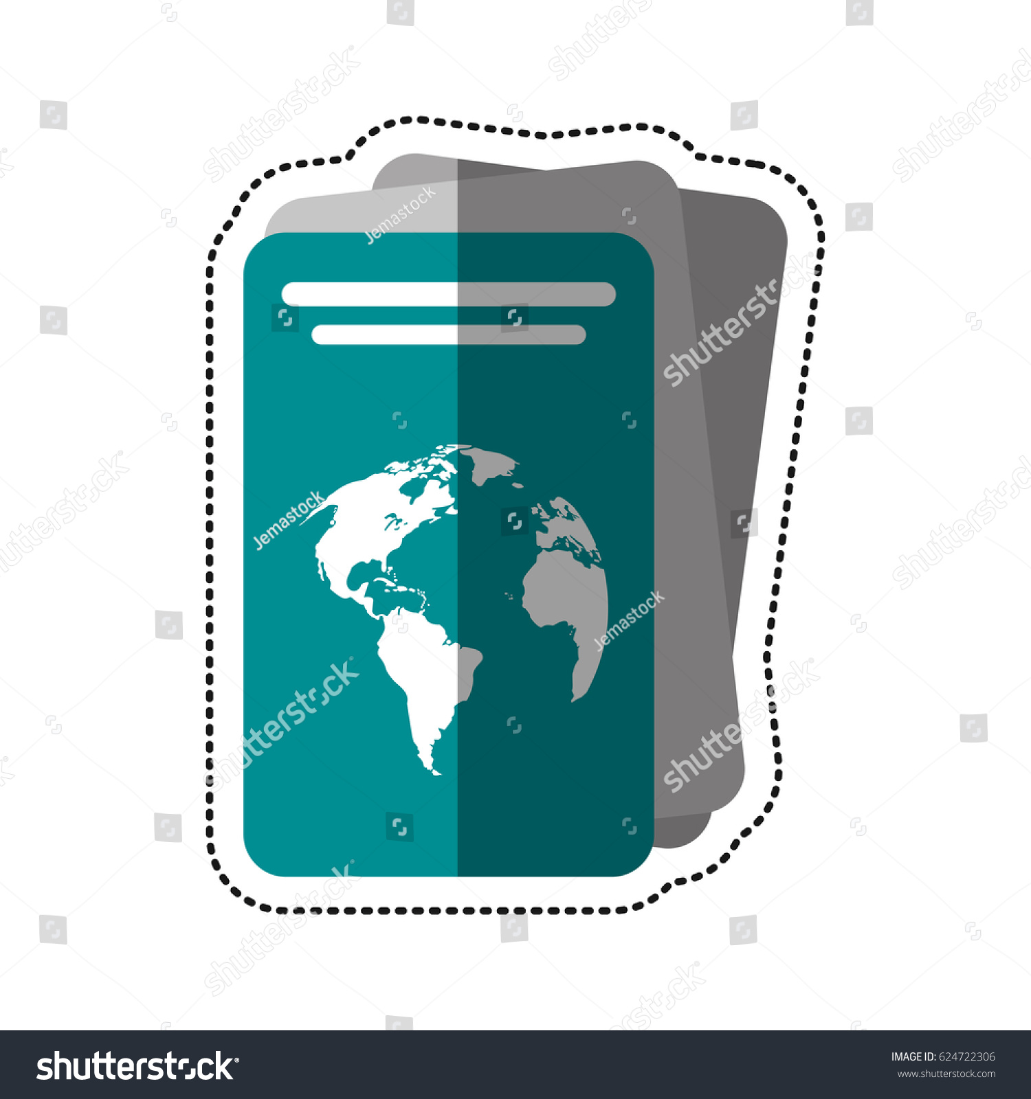 Cartoon Passport Document Identification Icon Stock Vector (Royalty ...