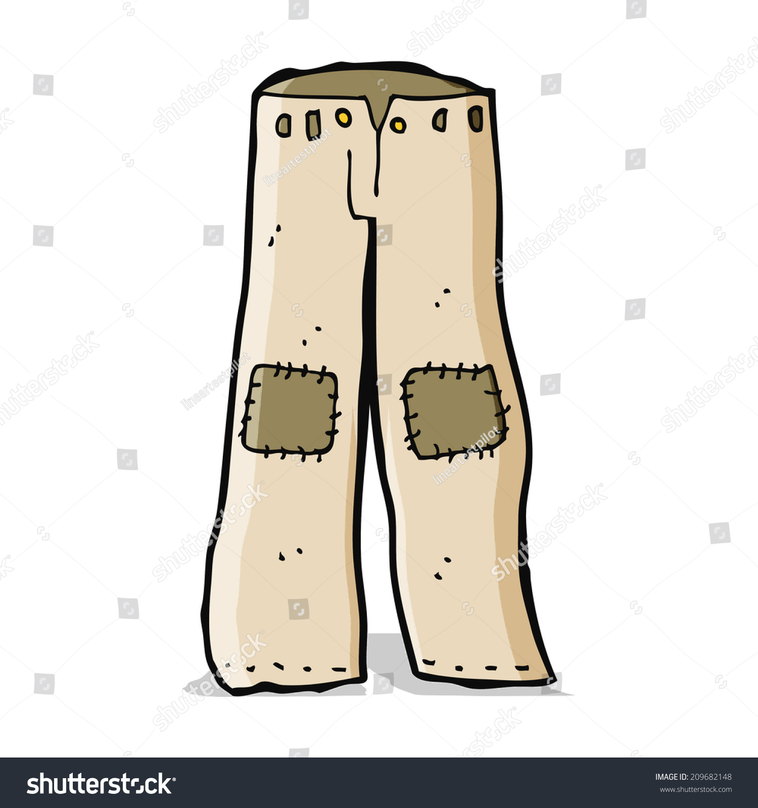 Cartoon Patched Old Pants Stock Vector (Royalty Free) 209682148 ...