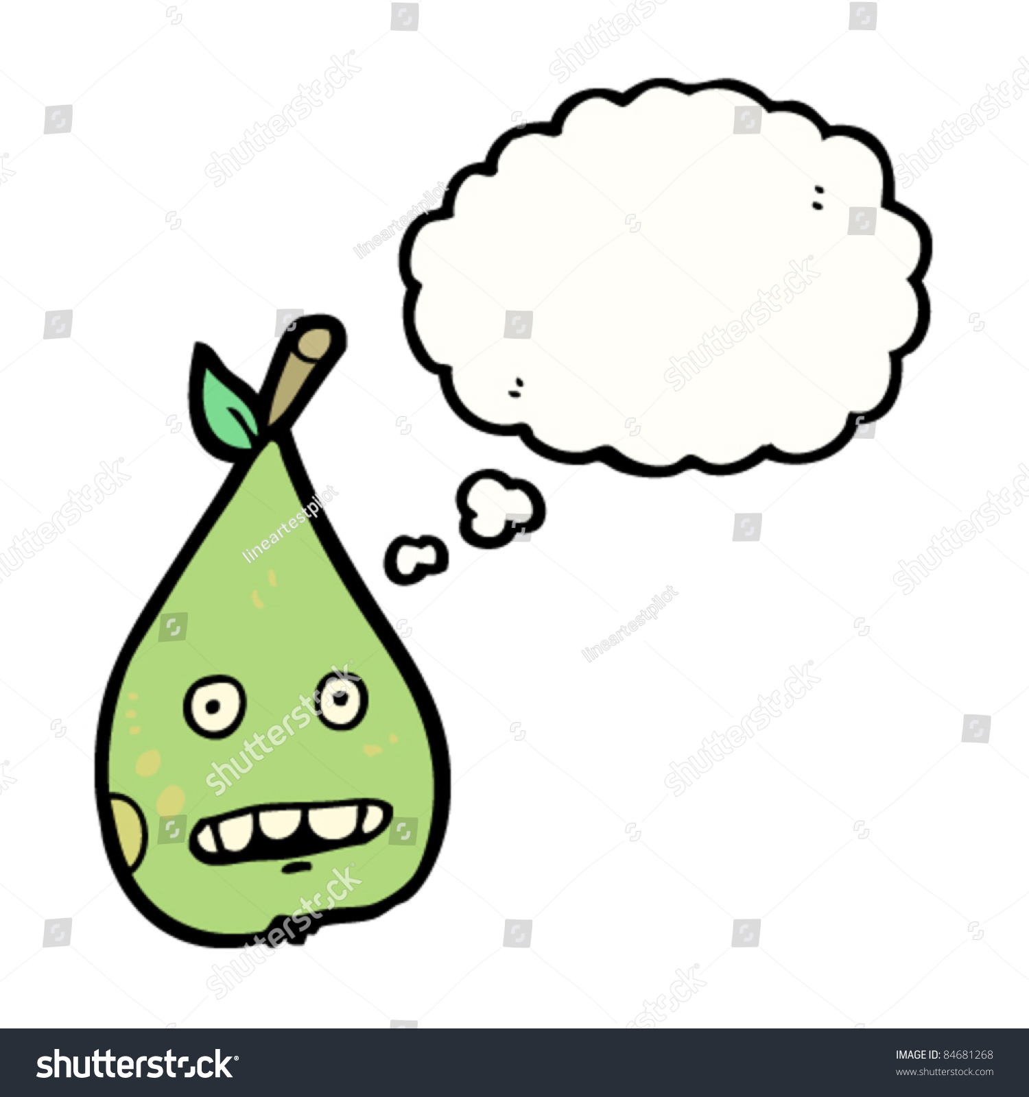 Cartoon Pear Looking Worried Stock Vector (Royalty Free) 84681268 ...