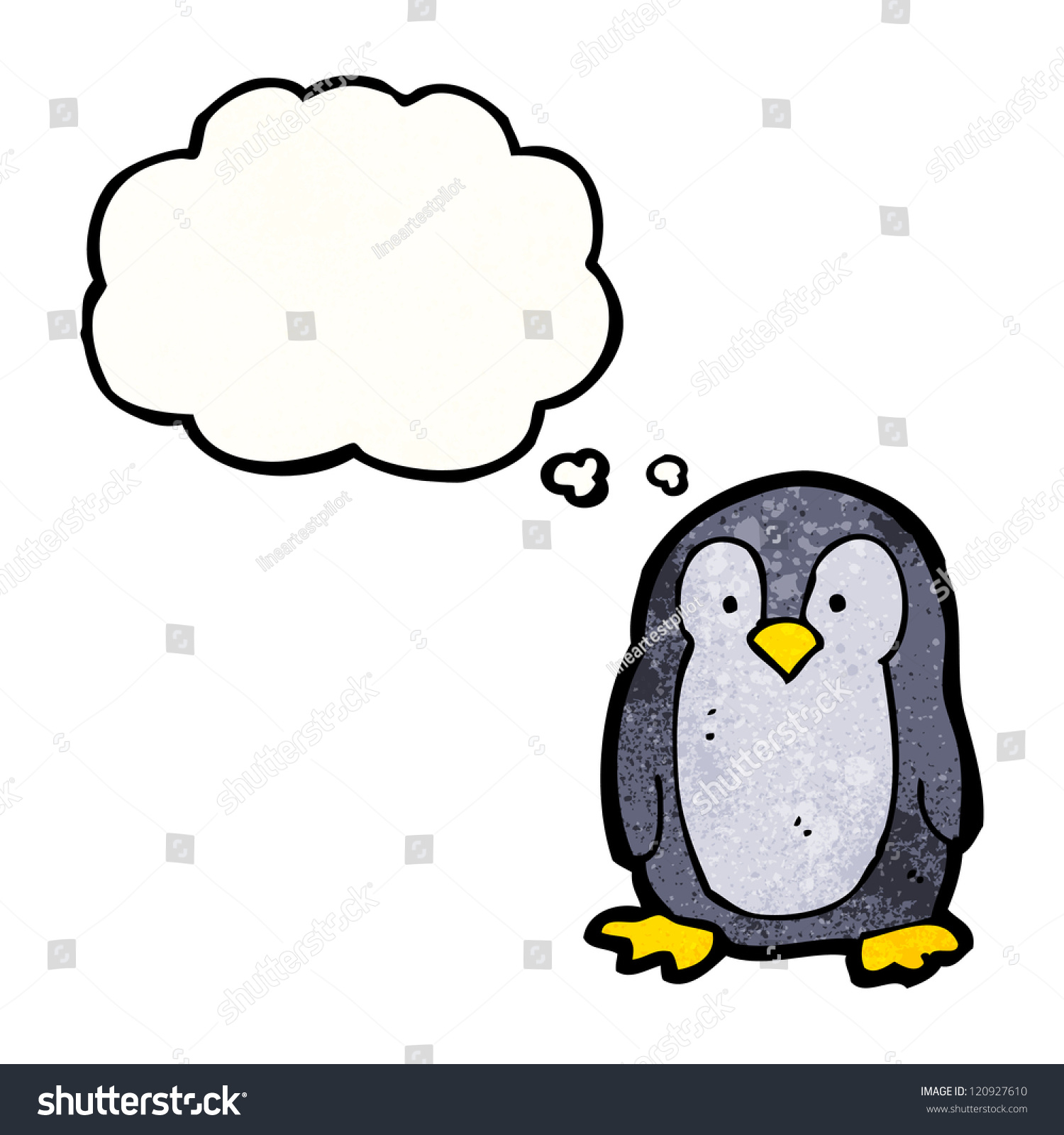 Cartoon Penguin Thinking Stock Vector (Royalty Free) 120927610