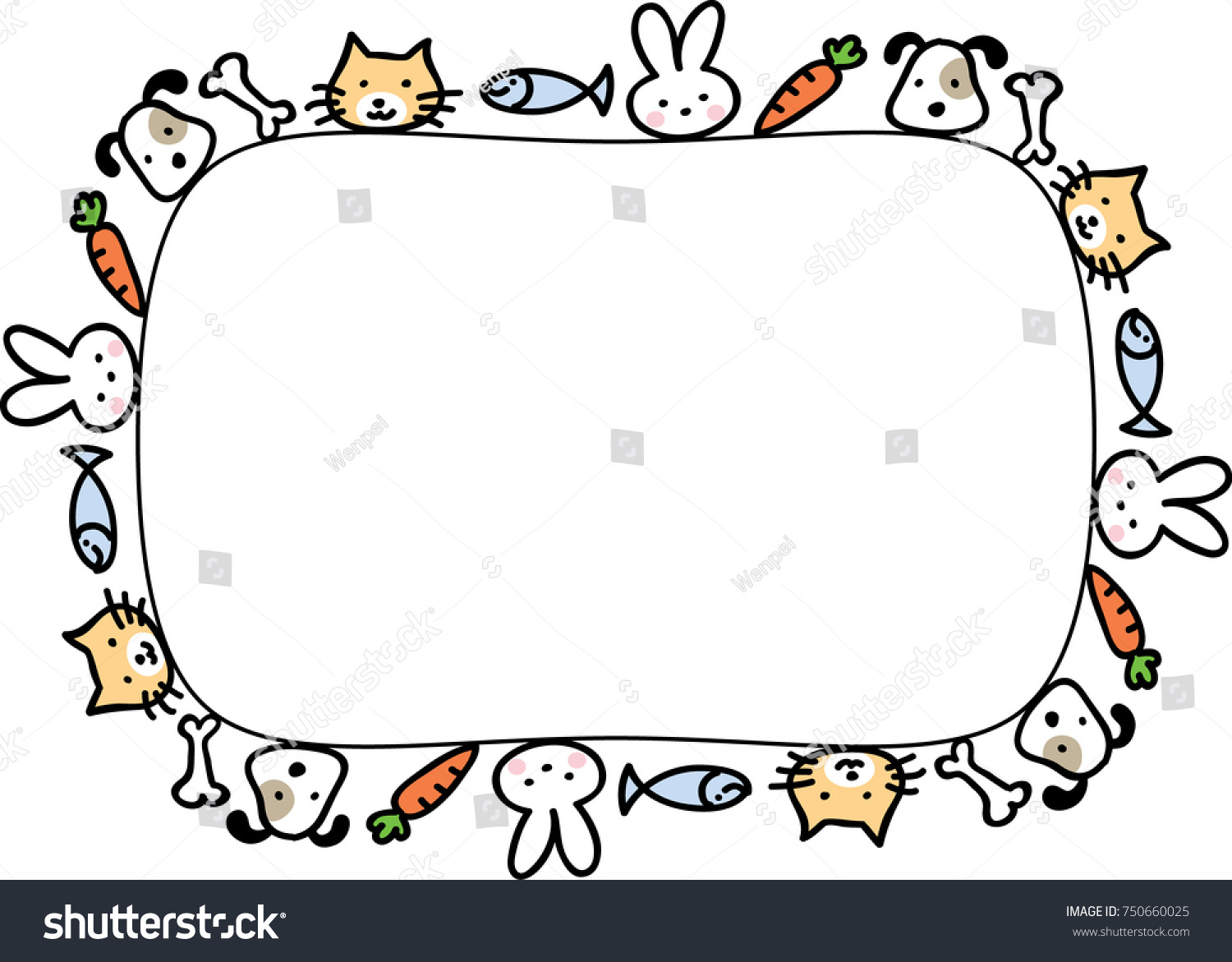 Cartoon Pet Border Design: стоковая векторная графика (без лицензионных ...