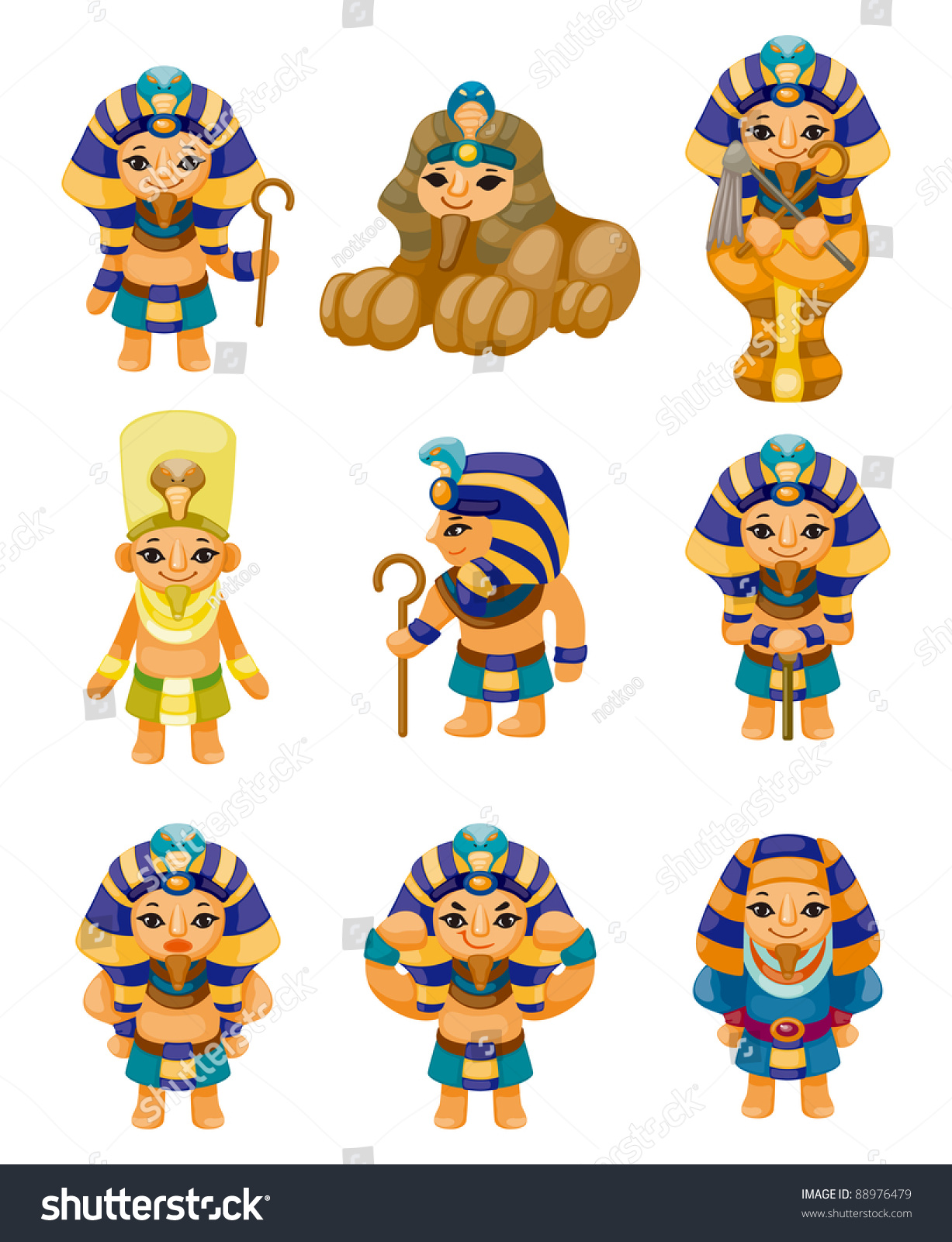 Cartoon Pharaoh Icon Stock Vector 88976479 - Shutterstock