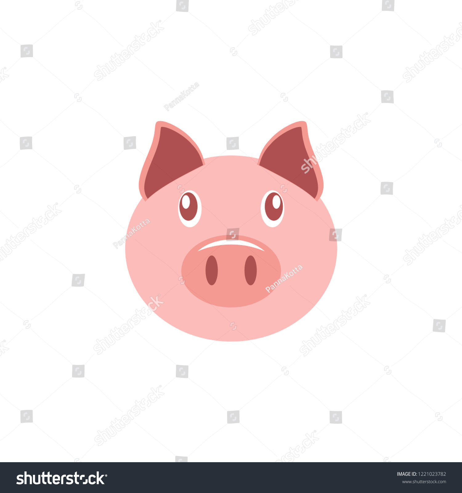 Cartoon Pig Face Vector: vector de stock (libre de regalías) 1221023782