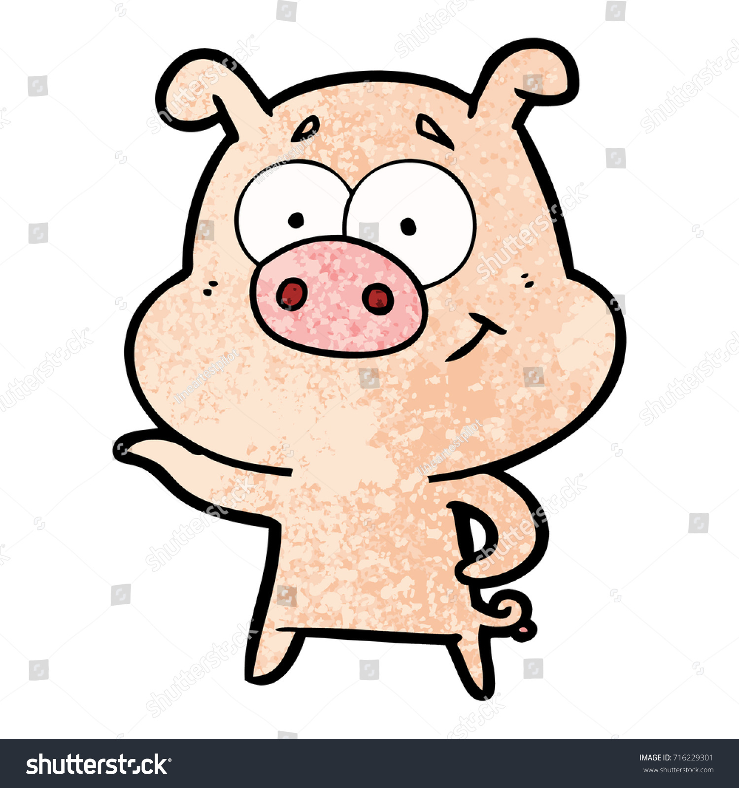 Cartoon Pig Pointing Stock Vector (Royalty Free) 716229301 | Shutterstock