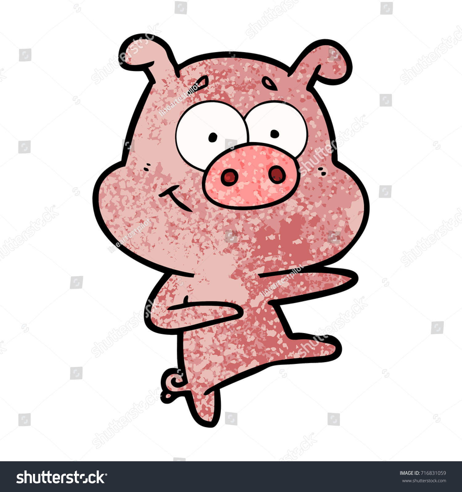Cartoon Pig Pointing Stock Vector (Royalty Free) 716831059