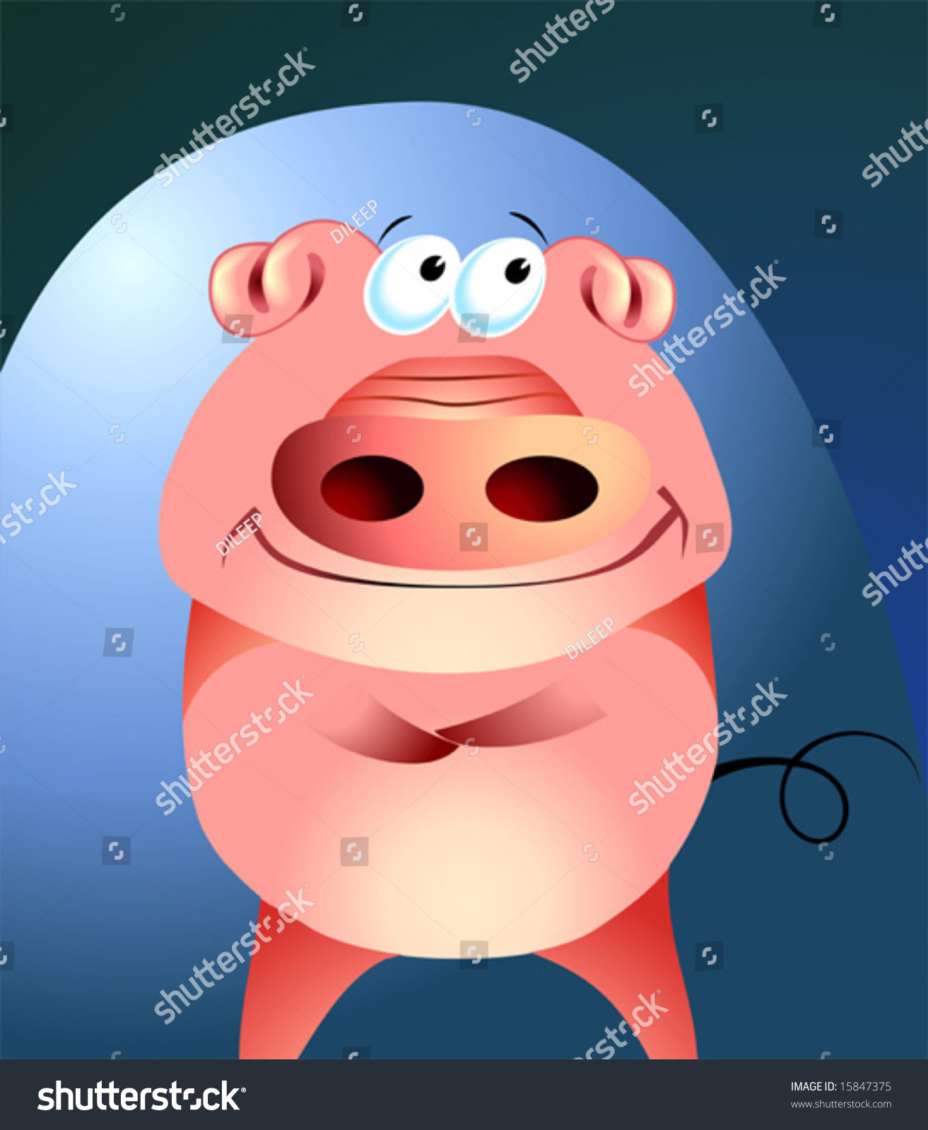 Cartoon Pig Standing Stock Vector (Royalty Free) 15847375