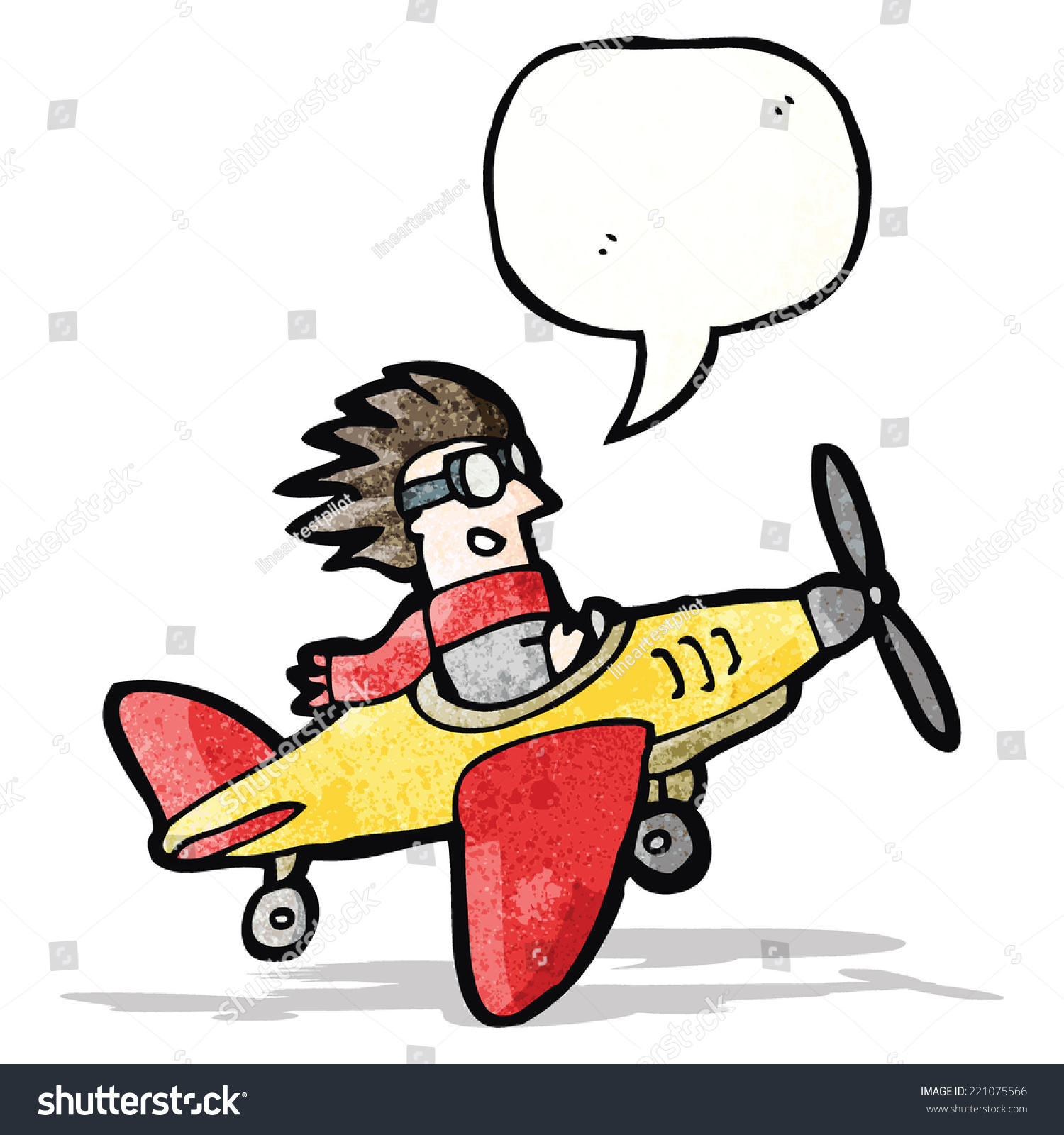 Cartoon Pilot Plane Stock Vector 221075566 - Shutterstock