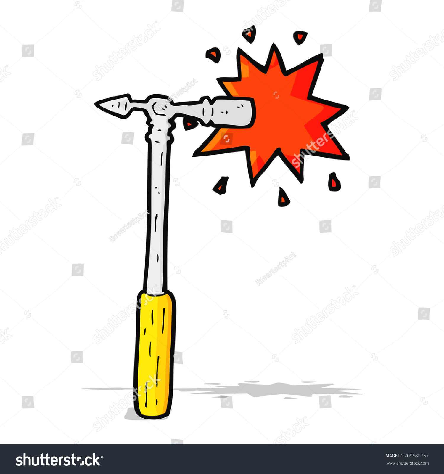Cartoon Pin Hammer Stock Vector (Royalty Free) 209681767 | Shutterstock