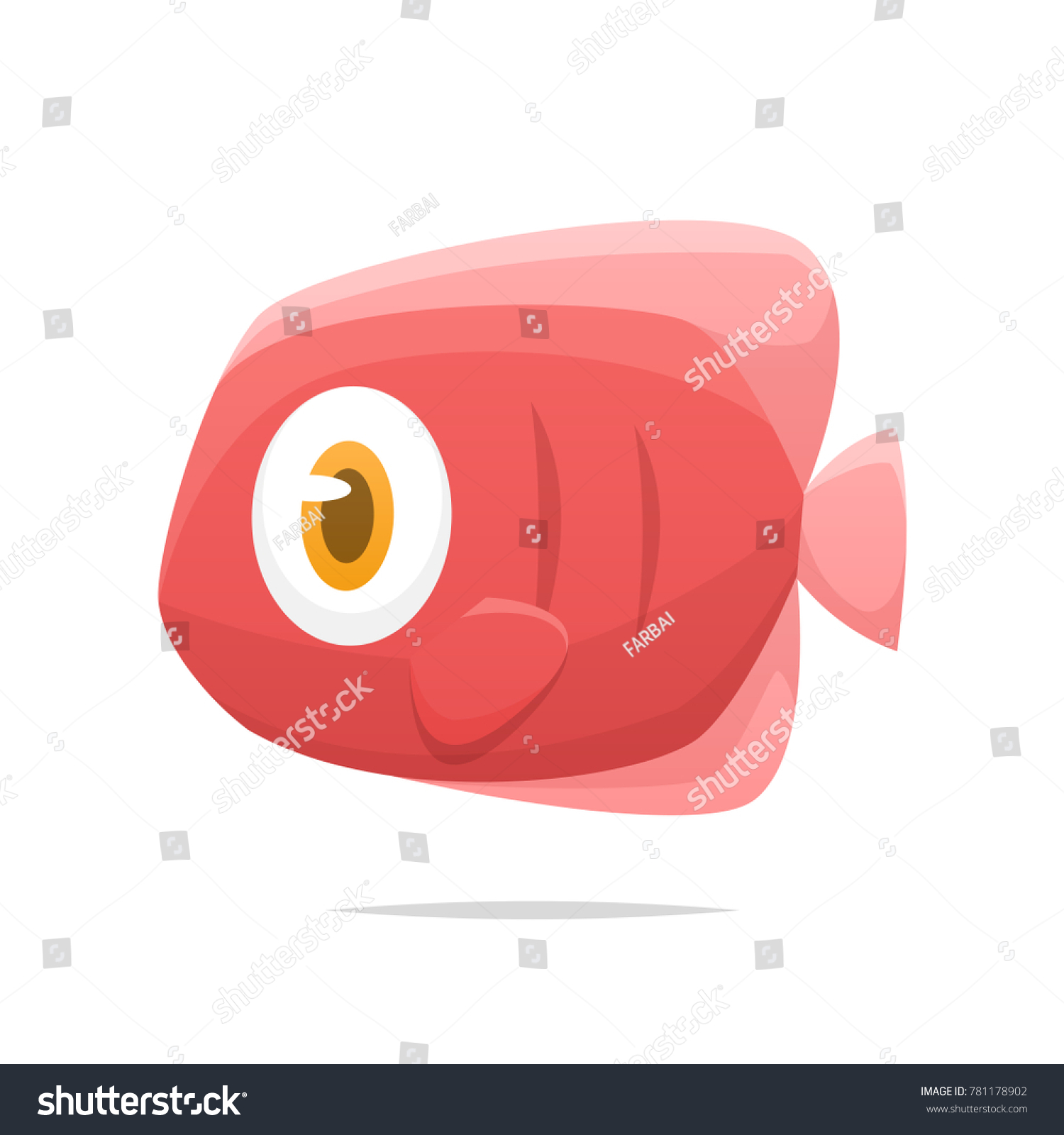 Cartoon Pink Fish Vector: vetor stock (livre de direitos) 781178902 ...