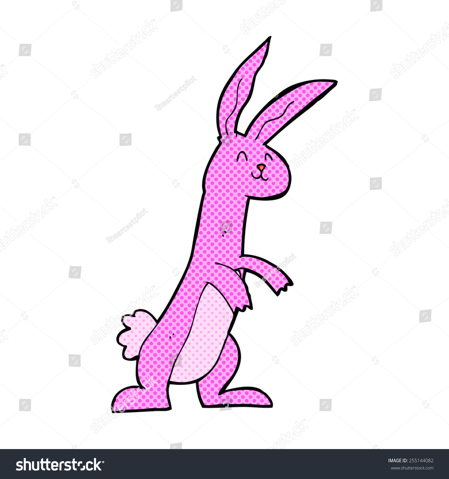 Cartoon Pink Rabbit Stock Vector (Royalty Free) 255144082 | Shutterstock