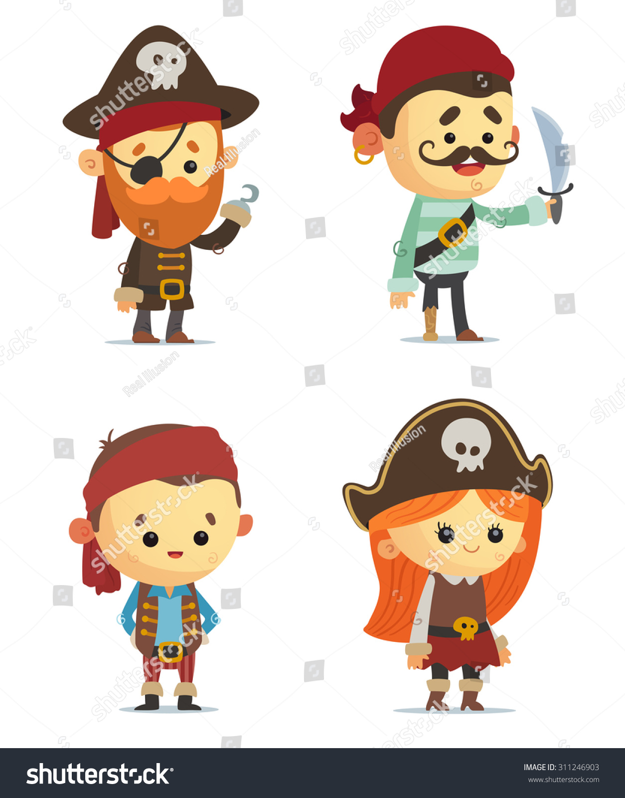 Cartoon Pirates Stock Vector (Royalty Free) 311246903