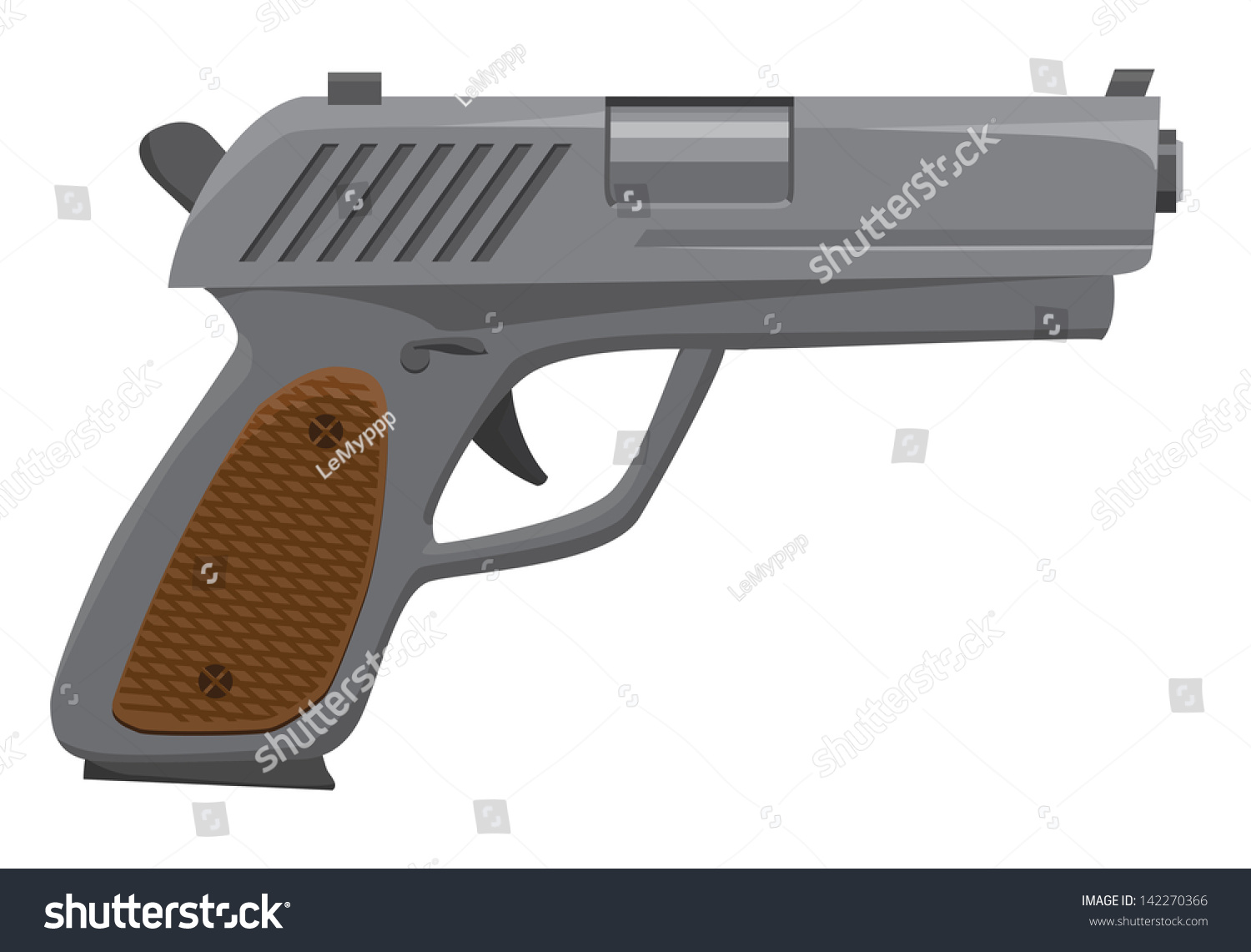Cartoon Pistol Game Weapon: vector de stock (libre de regalías ...