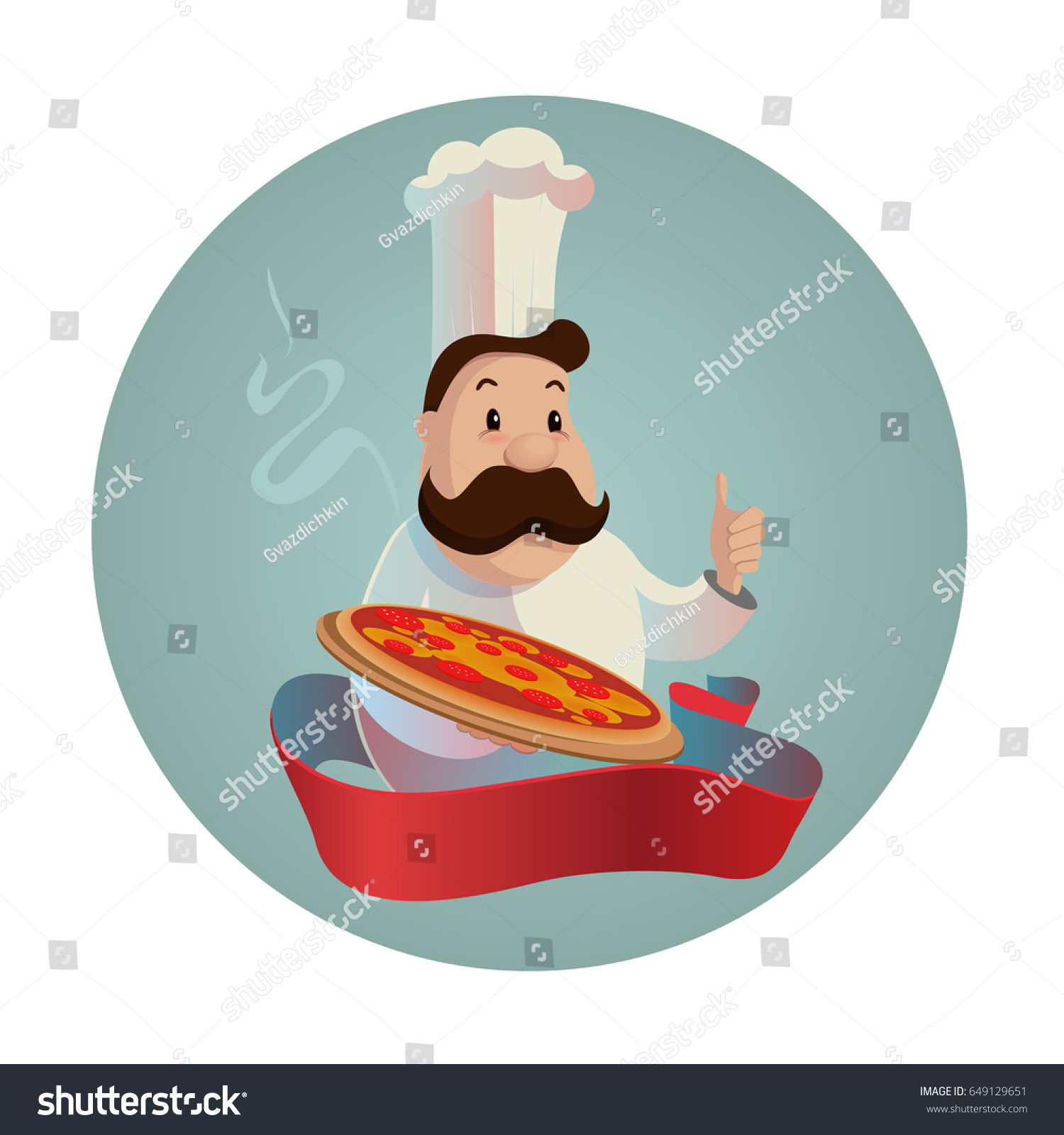 Cartoon Pizza Chief Stock Vector (Royalty Free) 649129651