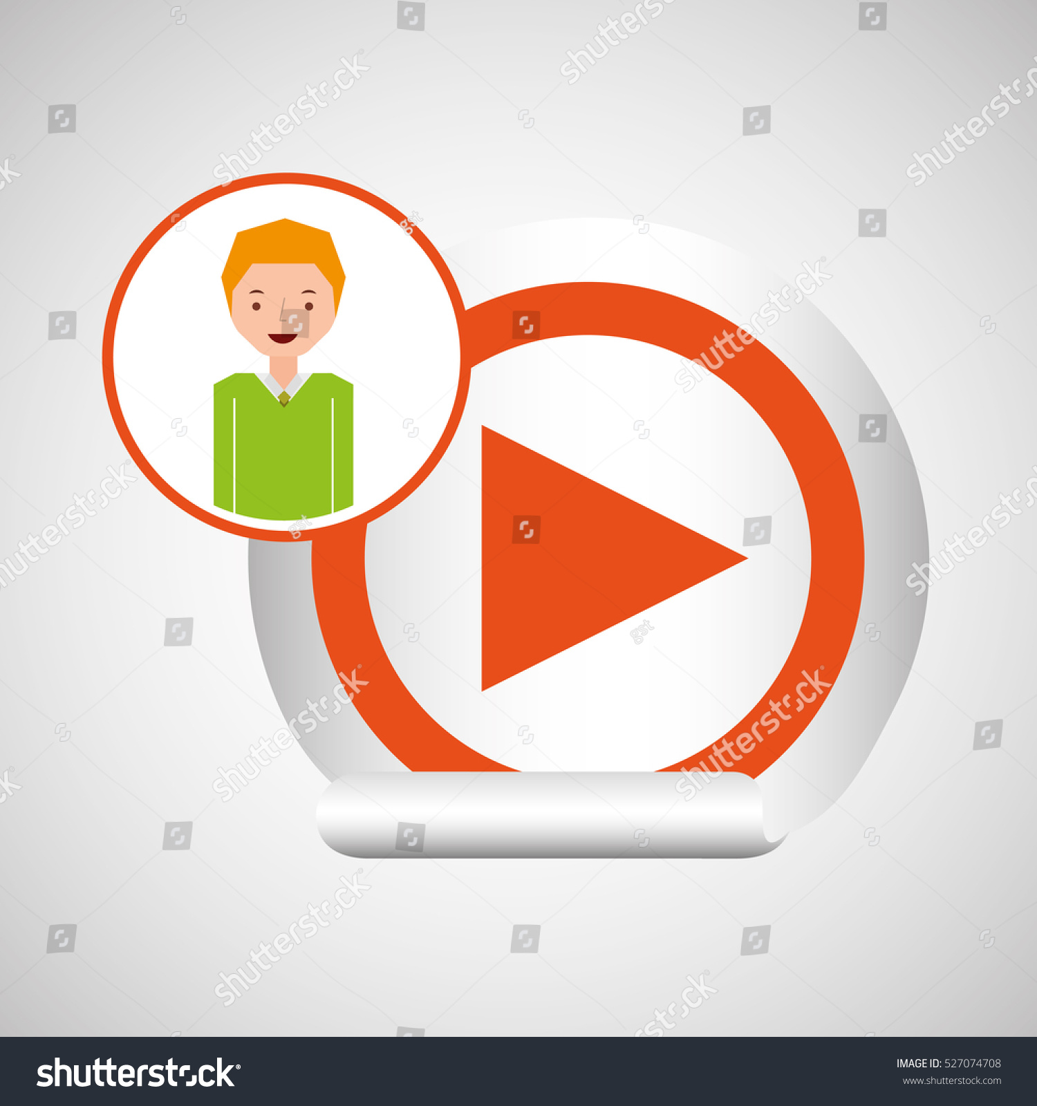 Cartoon Play Button Guy Design Vector Stock Vector (Royalty Free ...