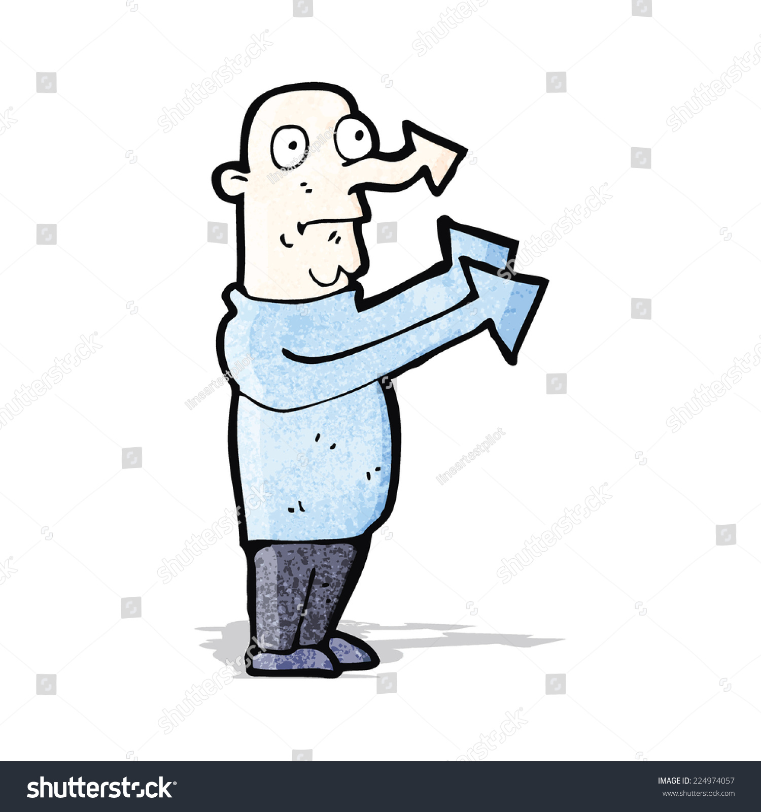 Cartoon Pointing Arrow Man Stock Vector (Royalty Free) 224974057 ...