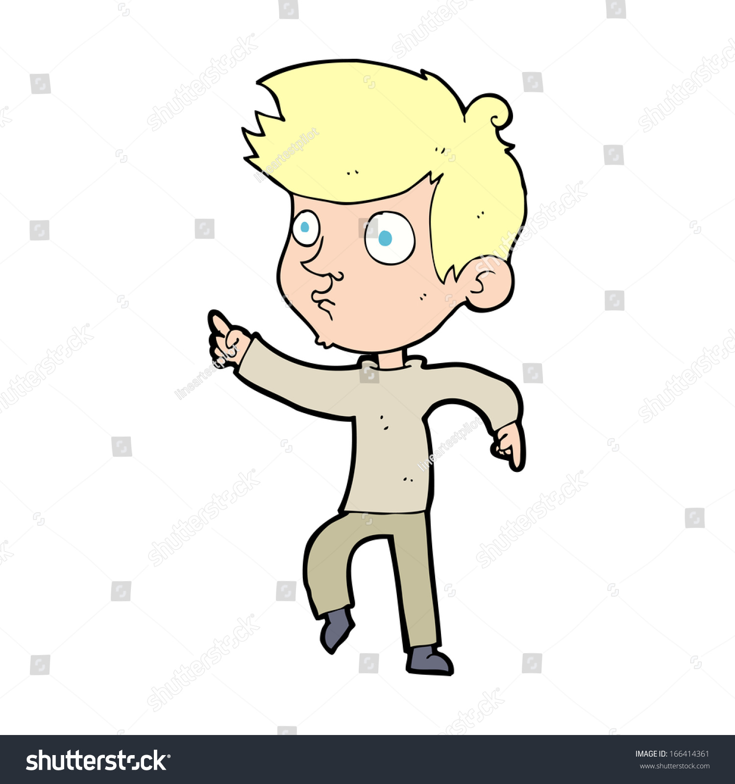 Cartoon Pointing Boy Stock Vector (Royalty Free) 166414361 | Shutterstock