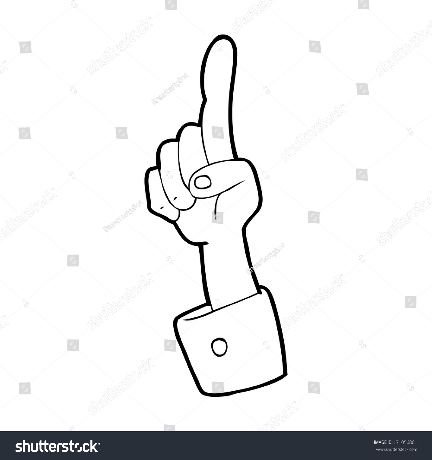 caricatura apuntando a la mano: vector de stock (libre de regalías ...