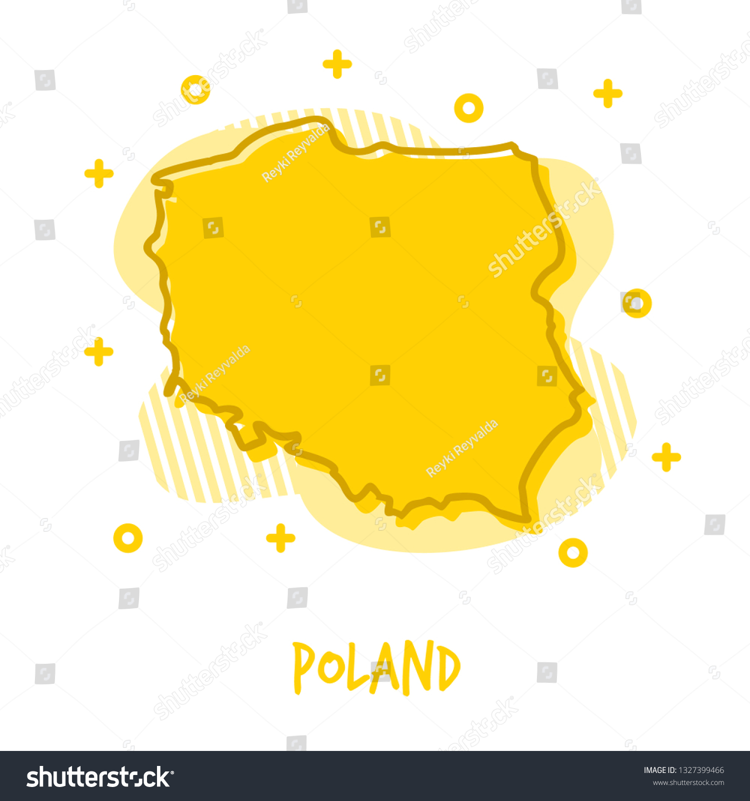 Cartoon Poland Map Stock Vector (Royalty Free) 1327399466