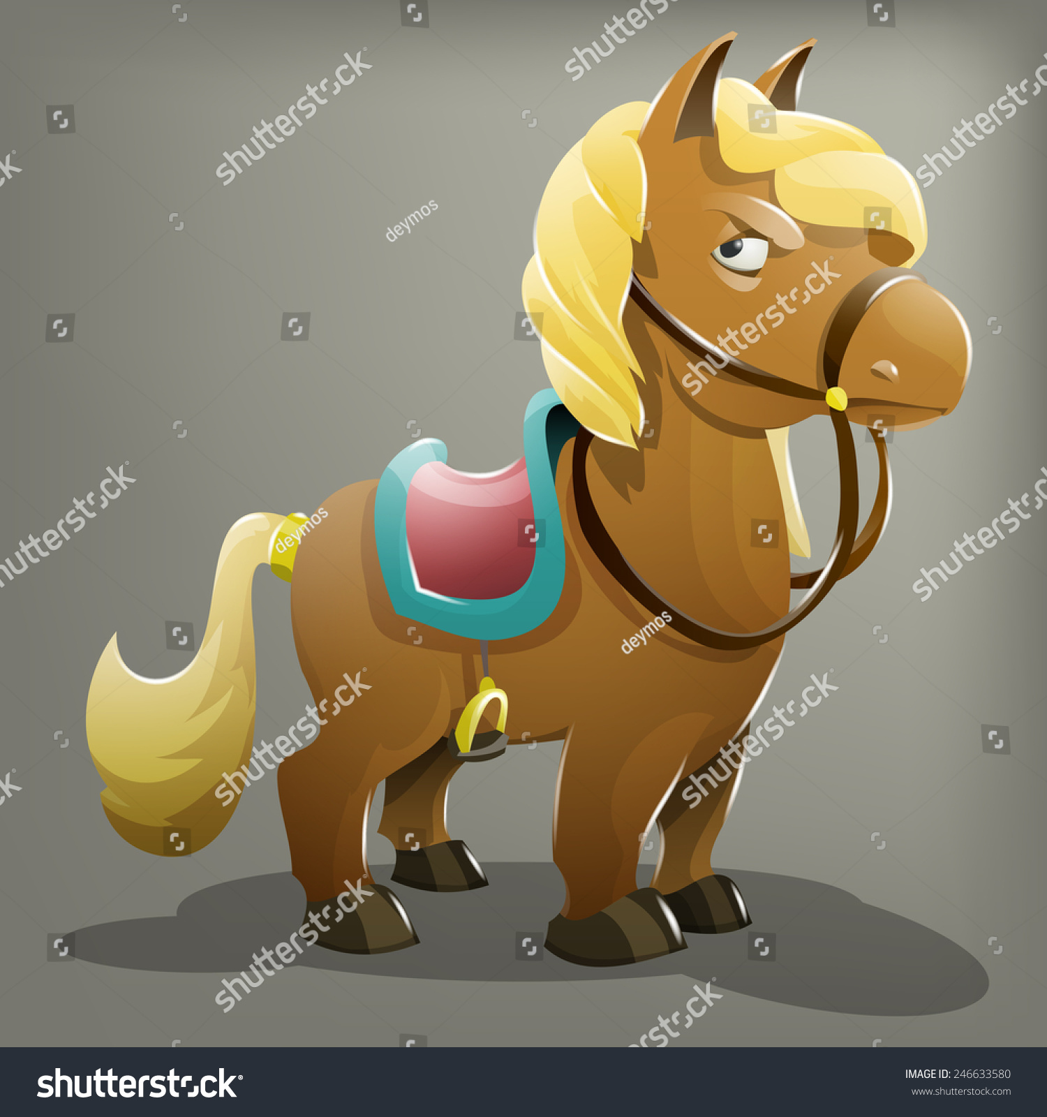 Cartoon Pony Vector Illustration Stock Vector (Royalty Free) 246633580 ...