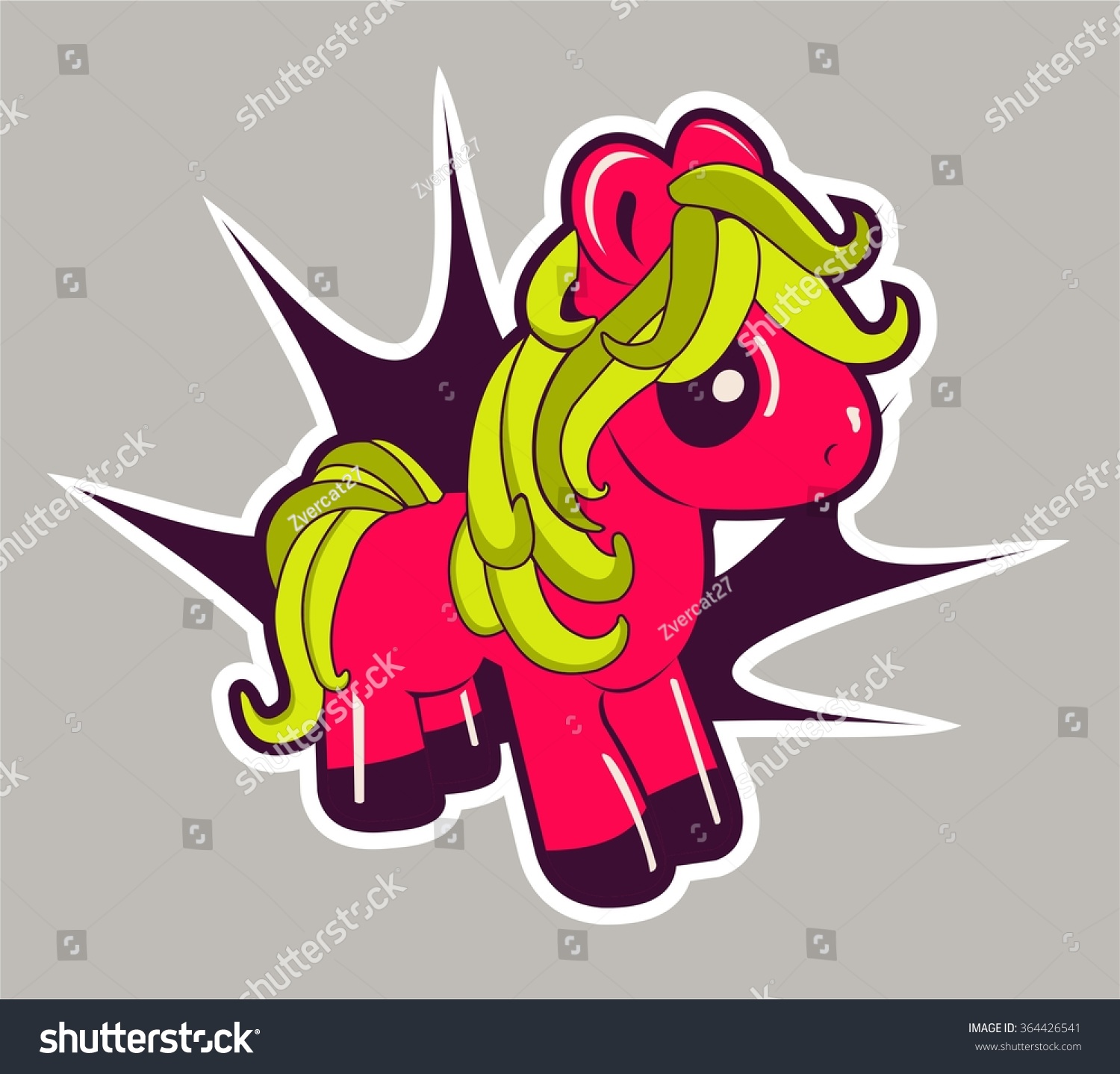Cartoon Pony Vector Illustration Stock Vector (Royalty Free) 364426541