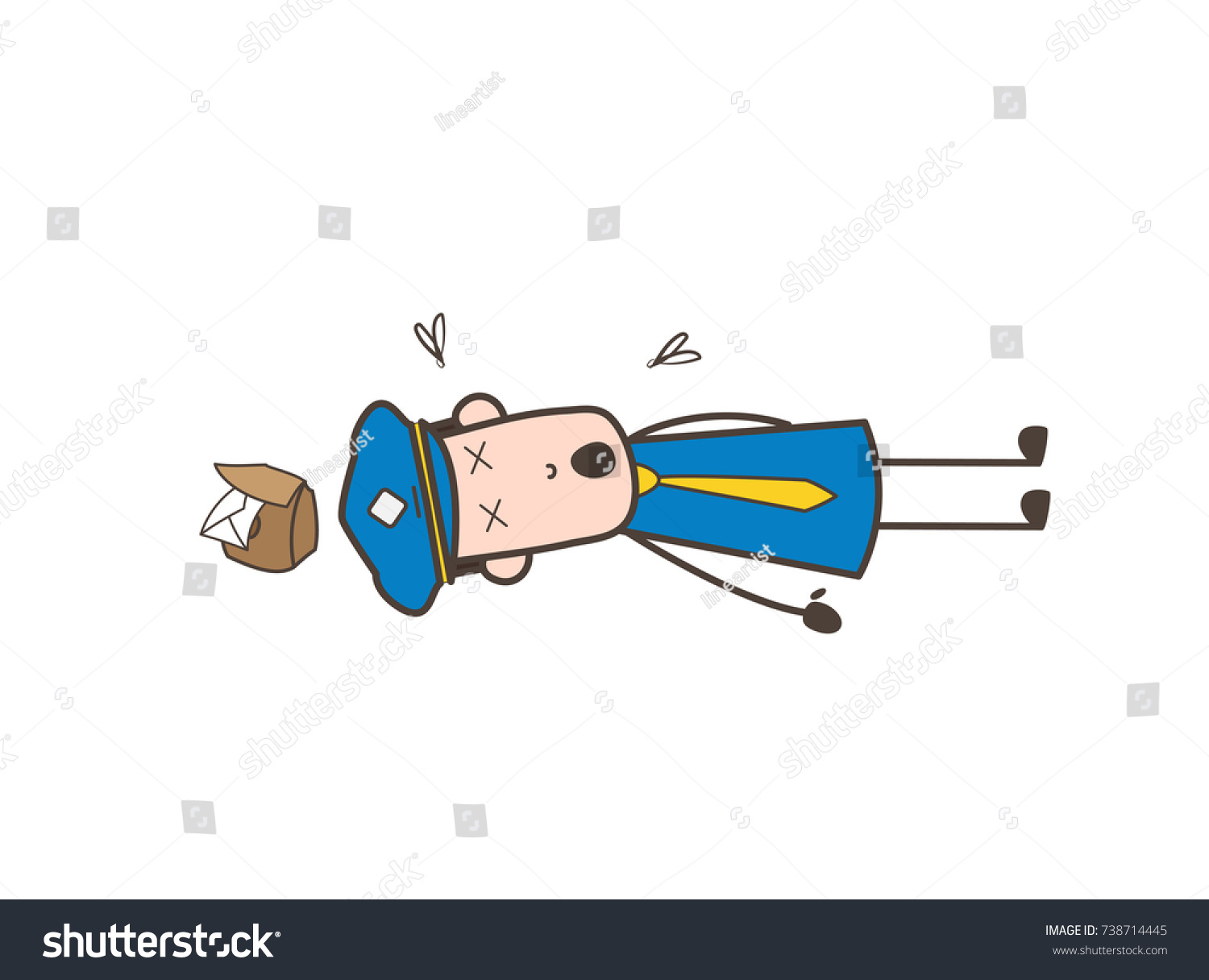 Cartoon Postman Deadbody Vector Illustration Stock Vector (Royalty Free ...