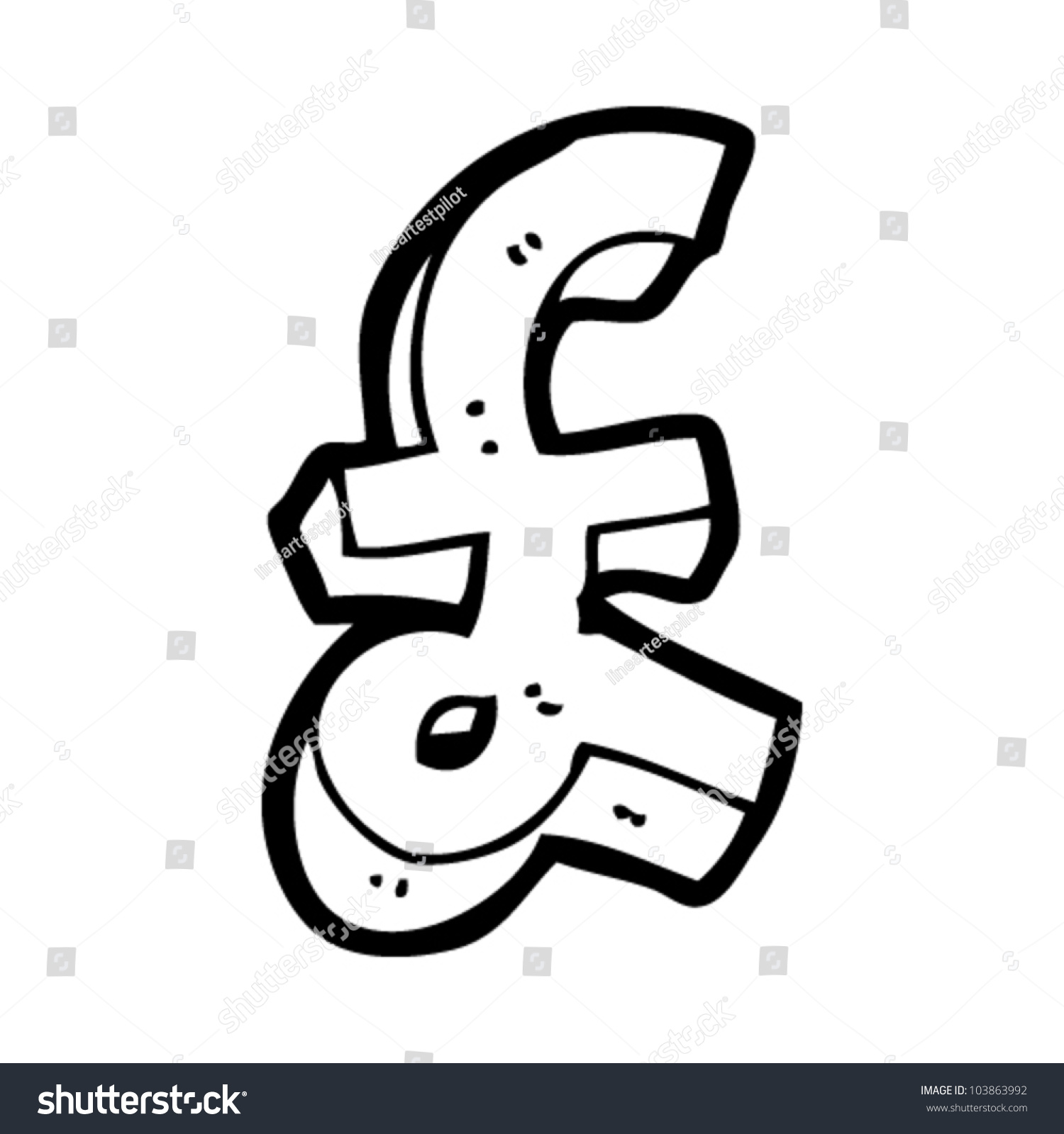Cartoon Pound Sign Stock Vector 103863992 : Shutterstock