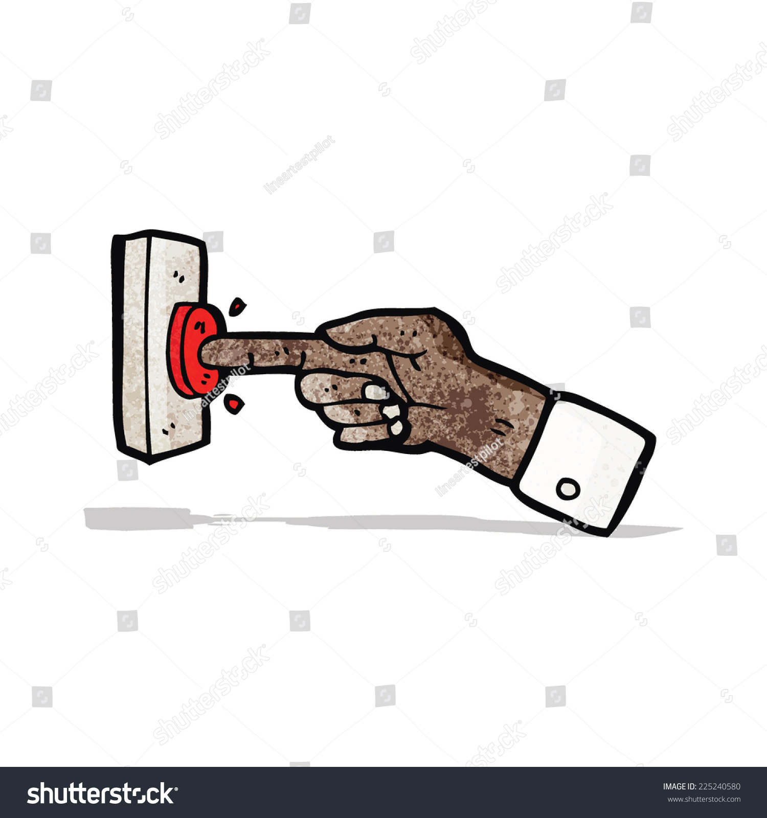 Cartoon Pressing Button Stock Vector (Royalty Free) 225240580 ...