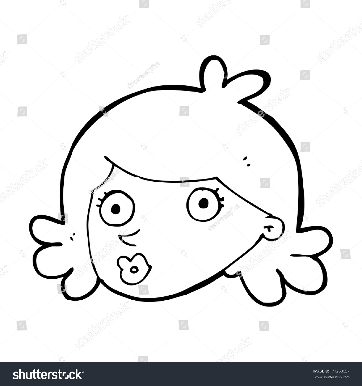 Cartoon Pretty Face Stock Vector (Royalty Free) 171260657