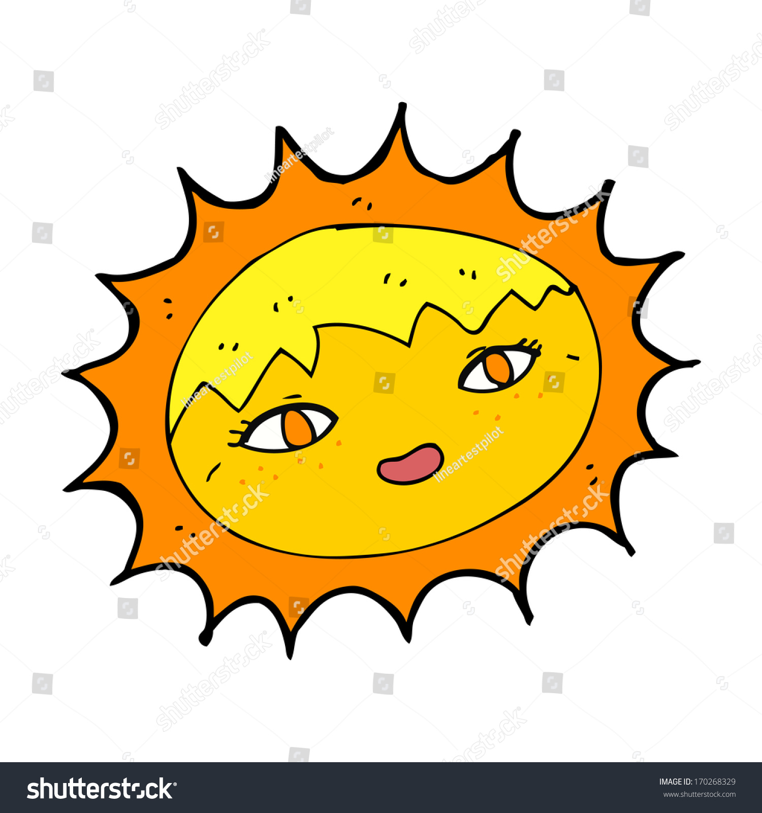 Cartoon Pretty Sun Stock Vector (Royalty Free) 170268329 | Shutterstock