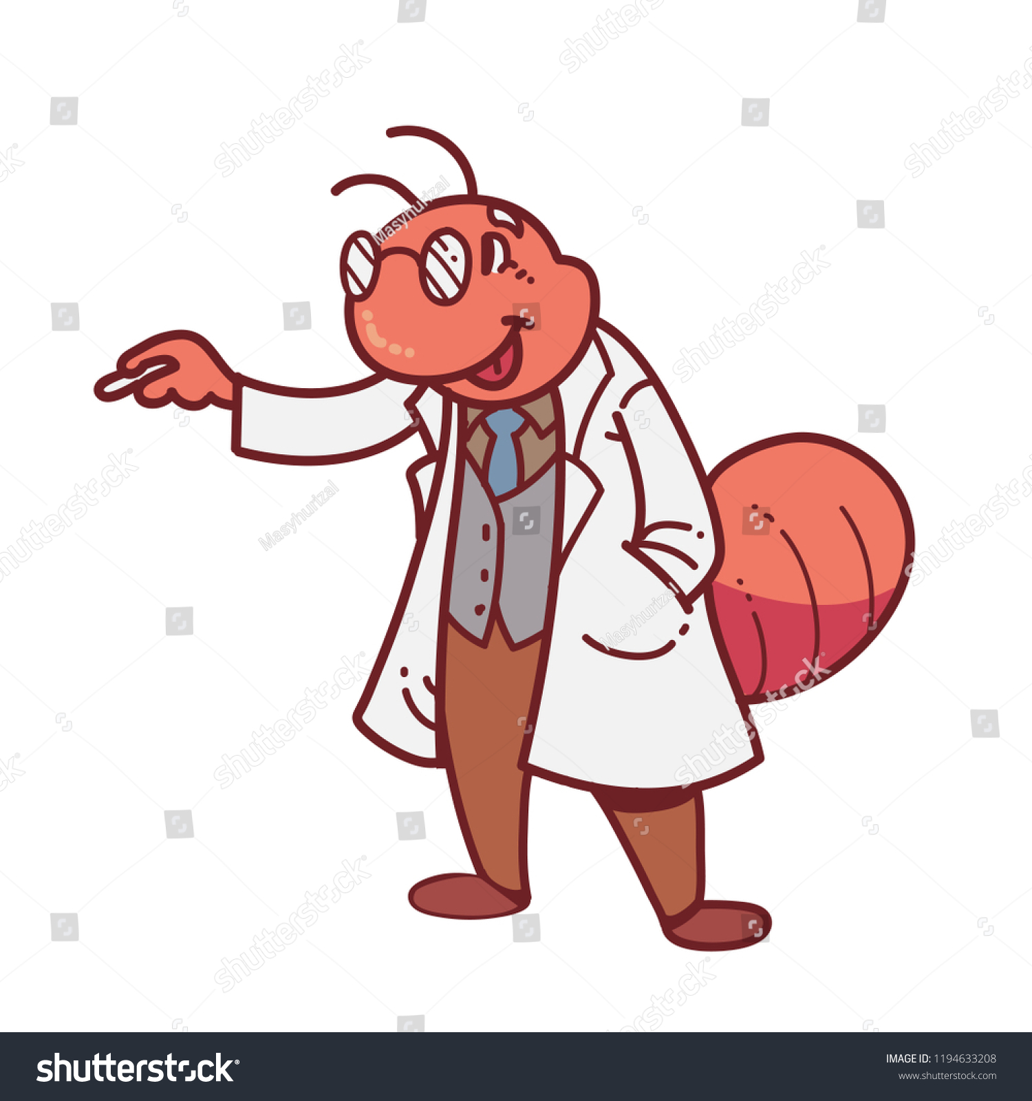 Cartoon Professor Ant Stock Vector (Royalty Free) 1194633208